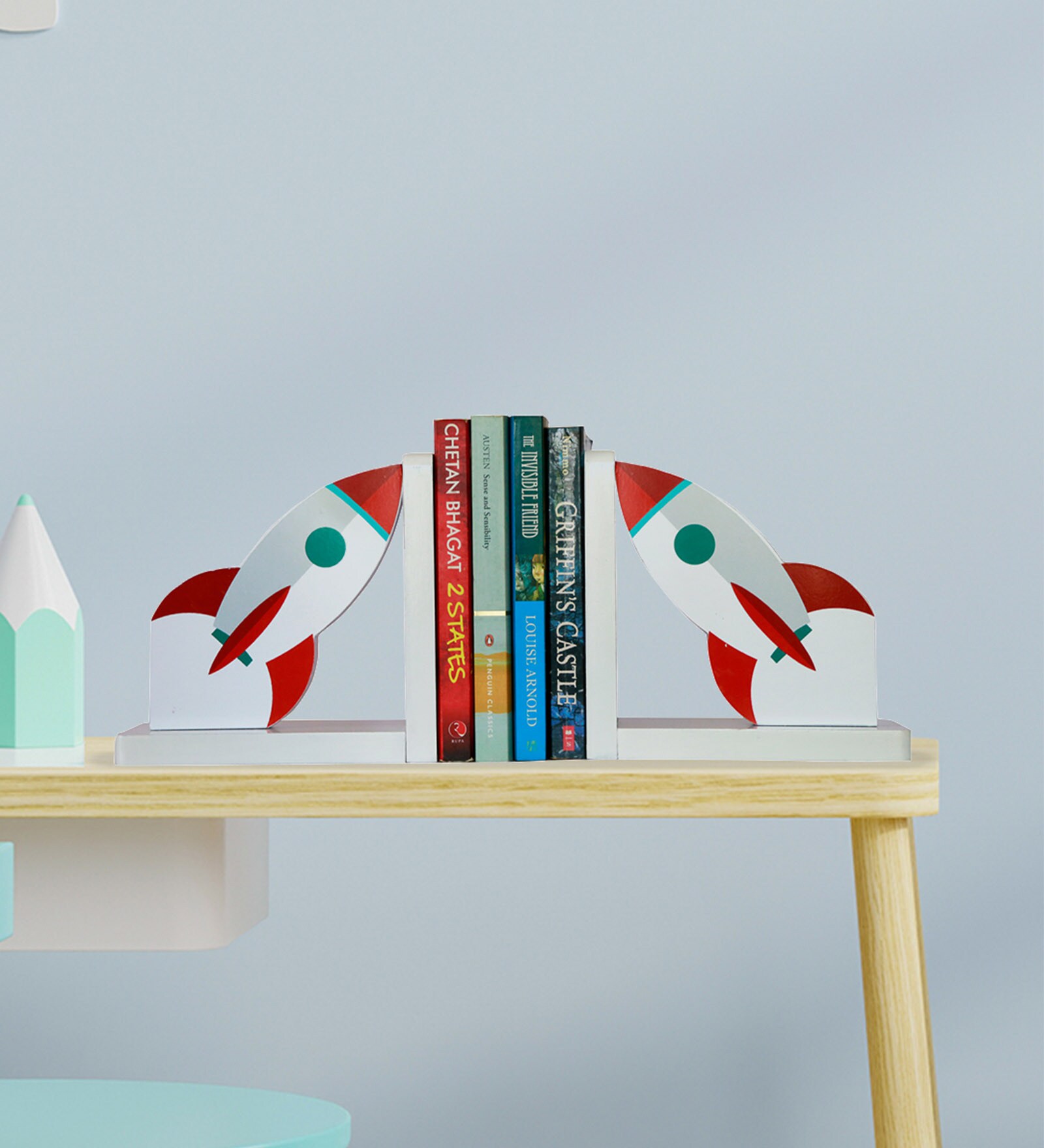 Buy White and Red Rocket Bookends by Handzon at 15% OFF by Handzon ...