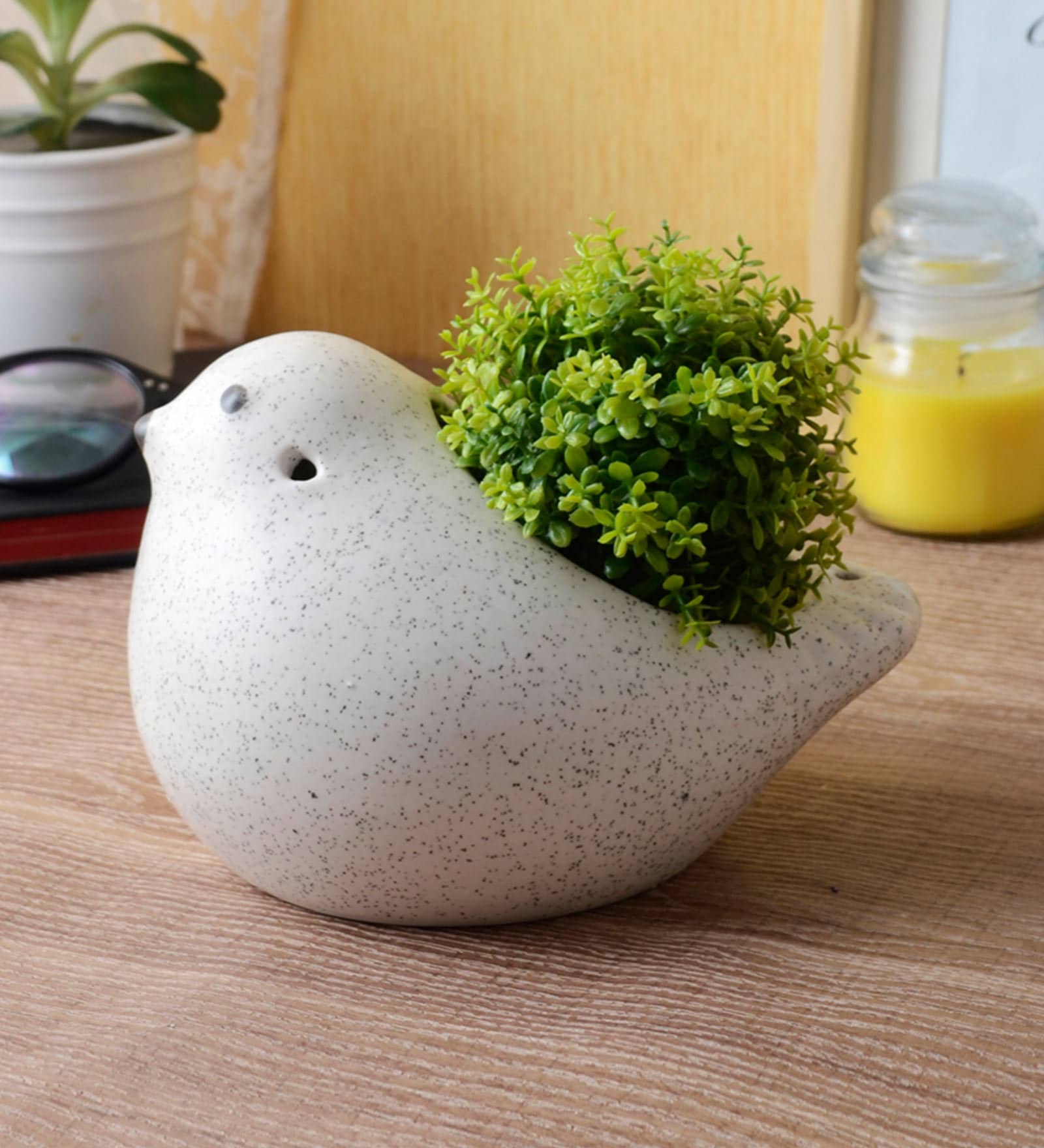 Buy White Ceramic Small Bird Pot By Gaia at 35% OFF by Gaia | Pepperfry