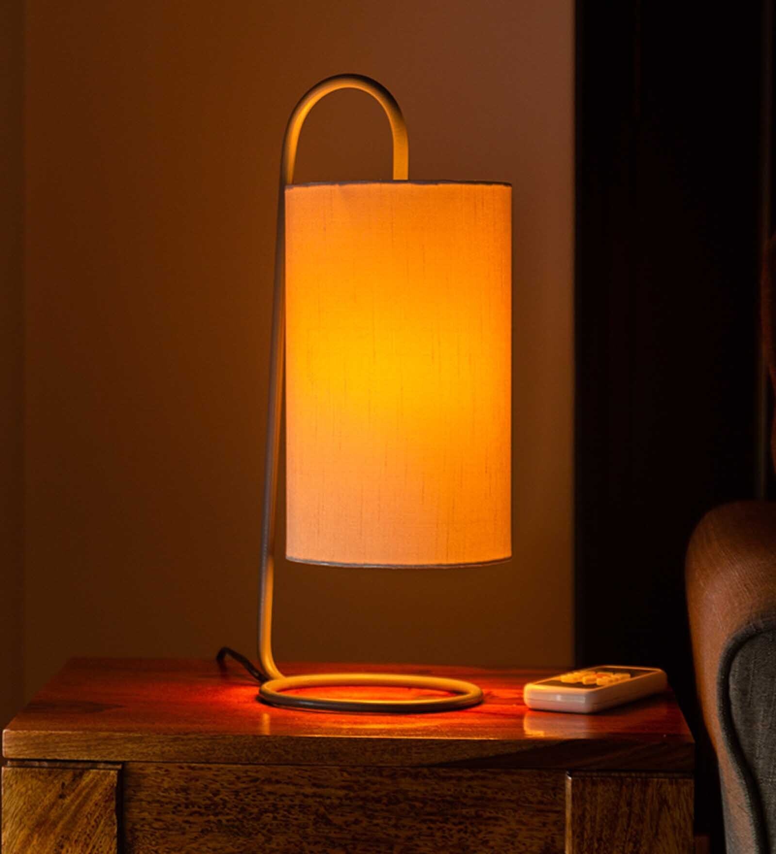 Buy Taranto White Cotton Shade Table Lamp With Iron Base at 48% OFF by ...
