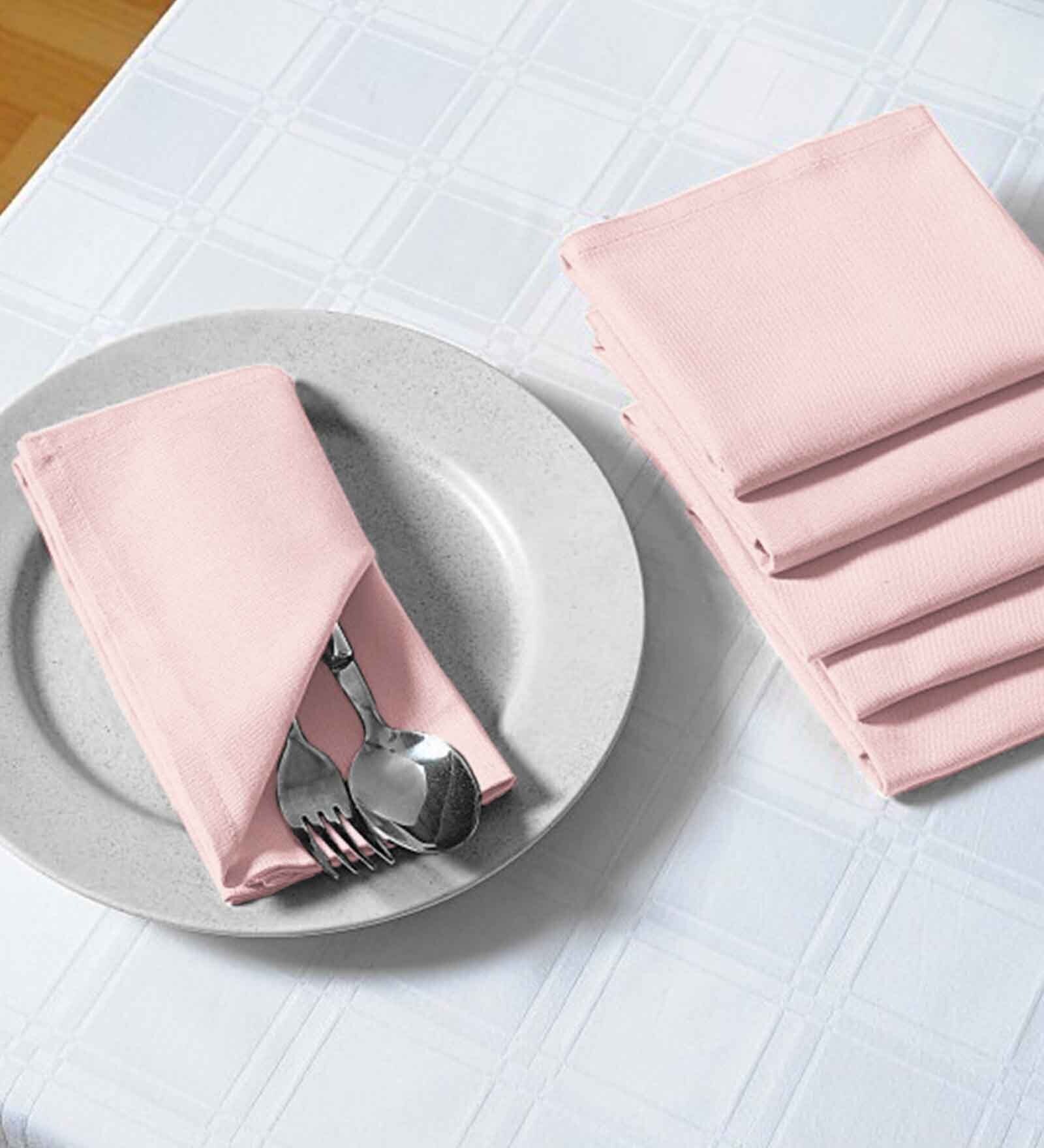 Buy Pink Cotton (14 x 14) Table Napkins (Set of 24) at 4% OFF by Pizuna ...