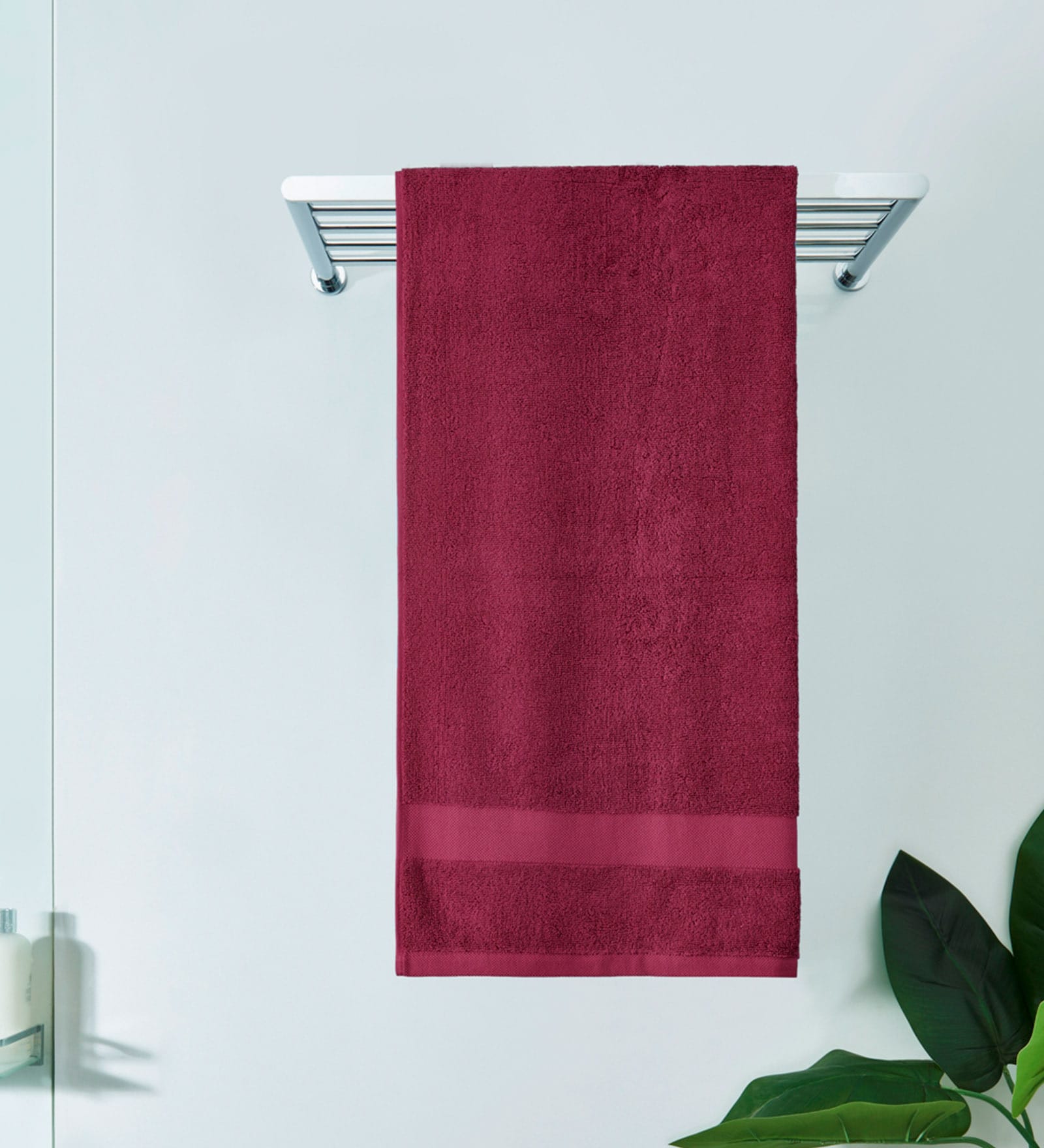 Buy Maroon Solid 500 GSM Cotton Bath Towel by Ddecor Live Beautiful at ...