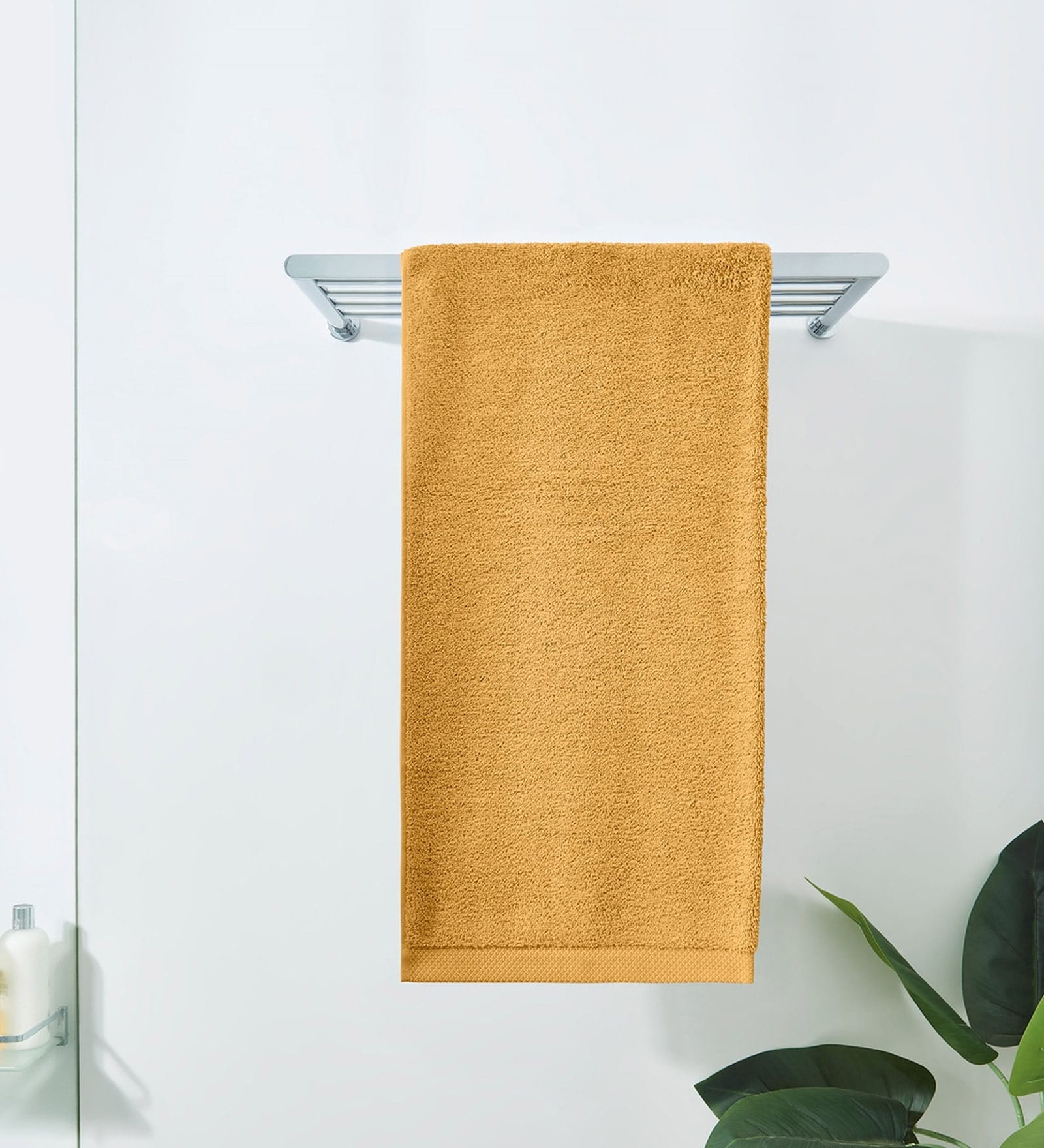 Buy Yellow Solid 550 GSM Cotton Bath Towel by Ddecor Live Beautiful at ...