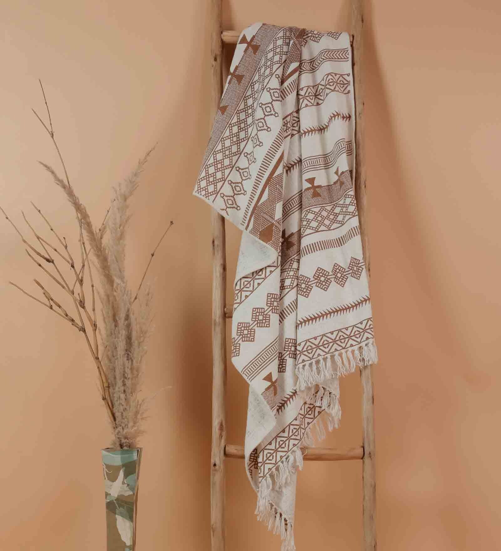 Buy White Traditional Cotton 52x72 Inches Sofa Throw at 35% OFF by ...