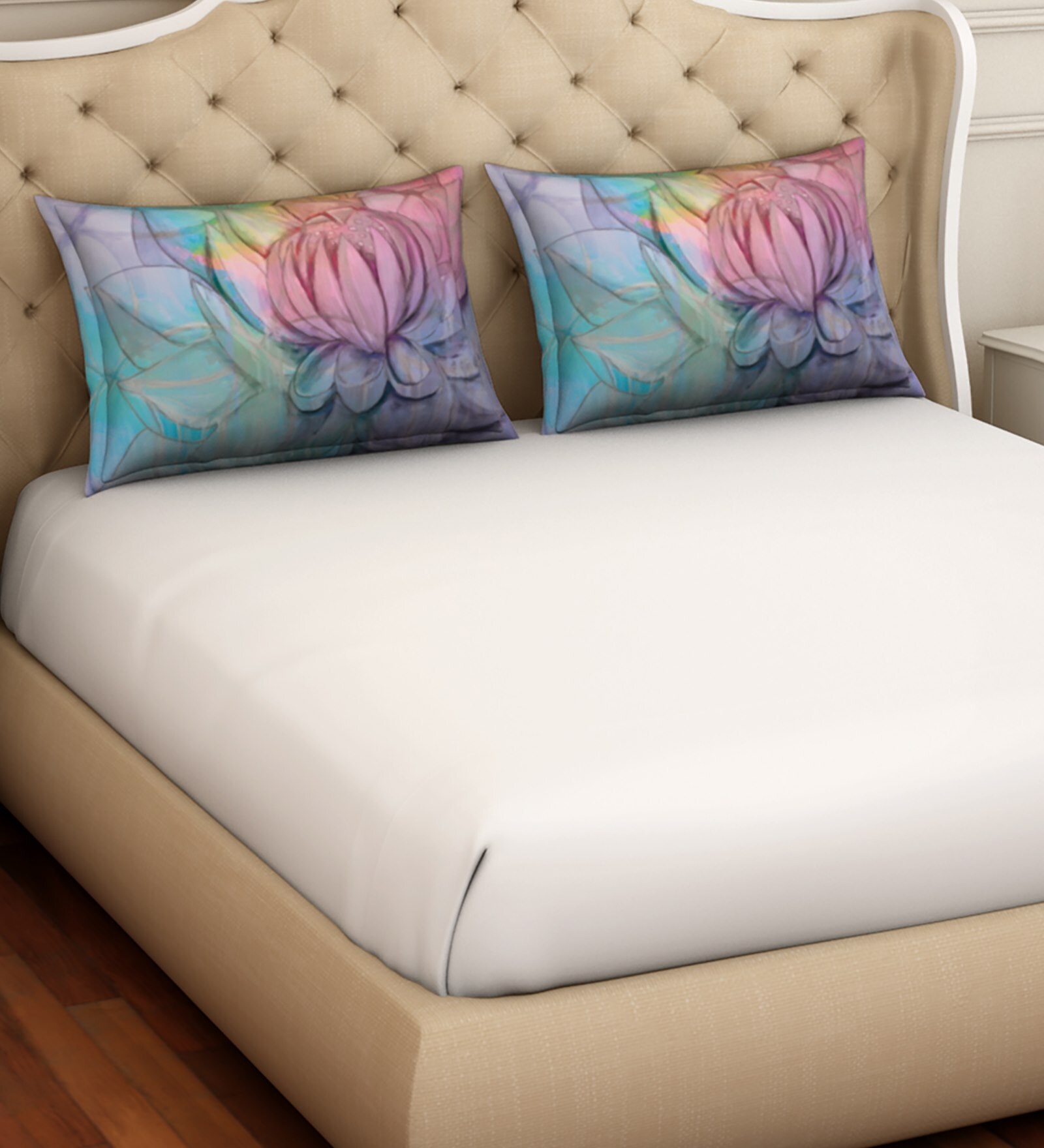 Buy Sky Rise Cotton 210TC King Size Bedsheet with 2 Pillow Covers at 2% ...