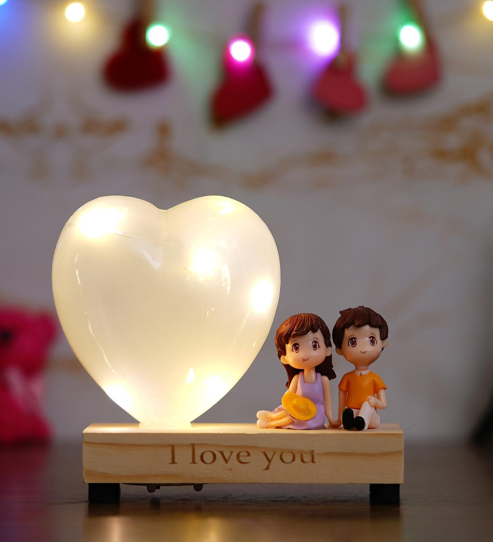 Buy Couple Heart White Acrylic Light Showpiece at 28% OFF by ...