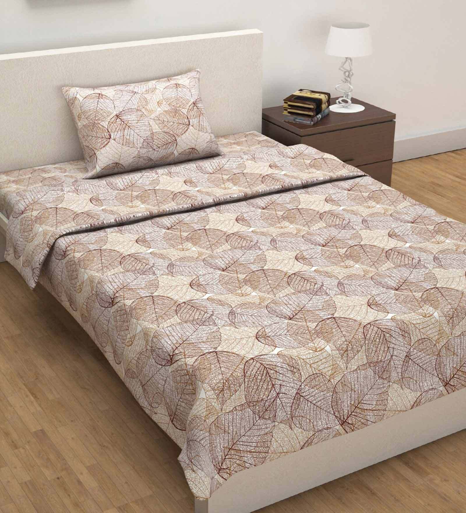 Buy White Floral 144 TC Cotton 3 Pieces Bedding Set Sense Rosy Collection by Divine Casa at 78% ...