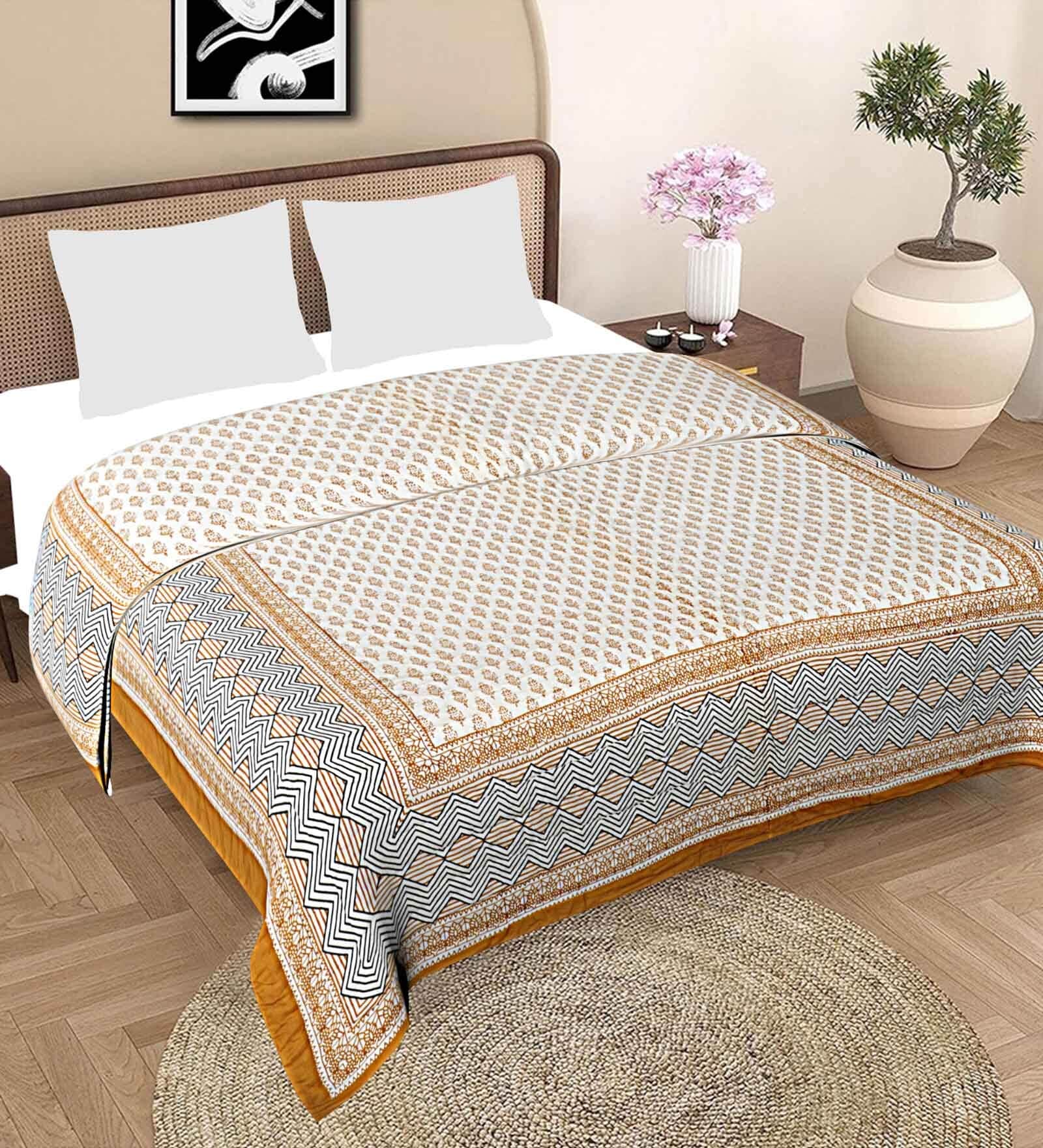 Buy white Floral Cotton Double Bed Duvet at 24% OFF by Baithak Krafts ...