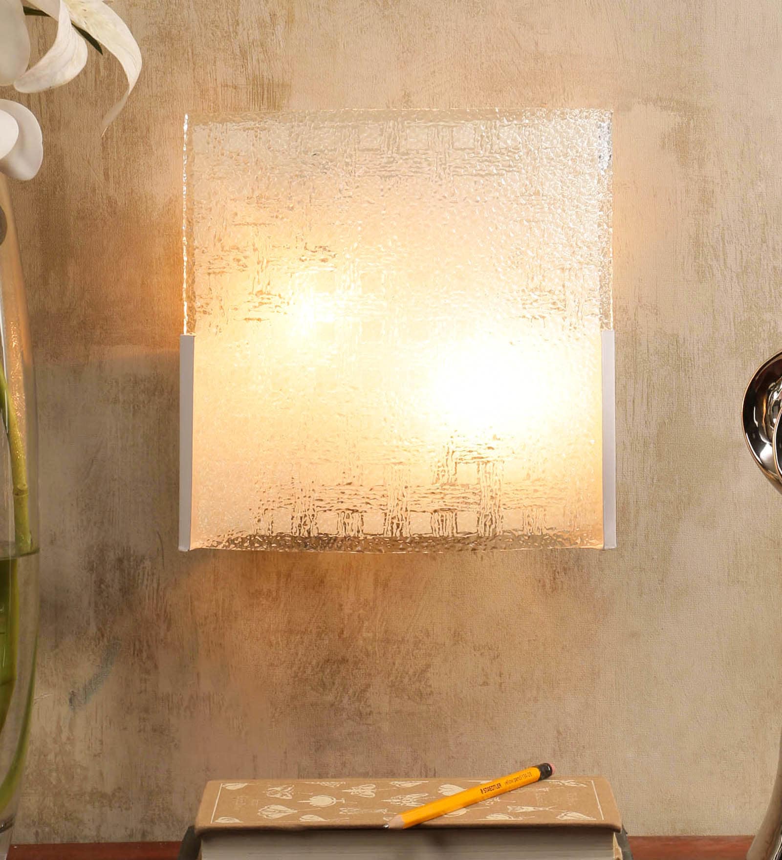 Buy Hexa White Glass Flush Mount Wall Light By DecorativeRay at 50% OFF ...