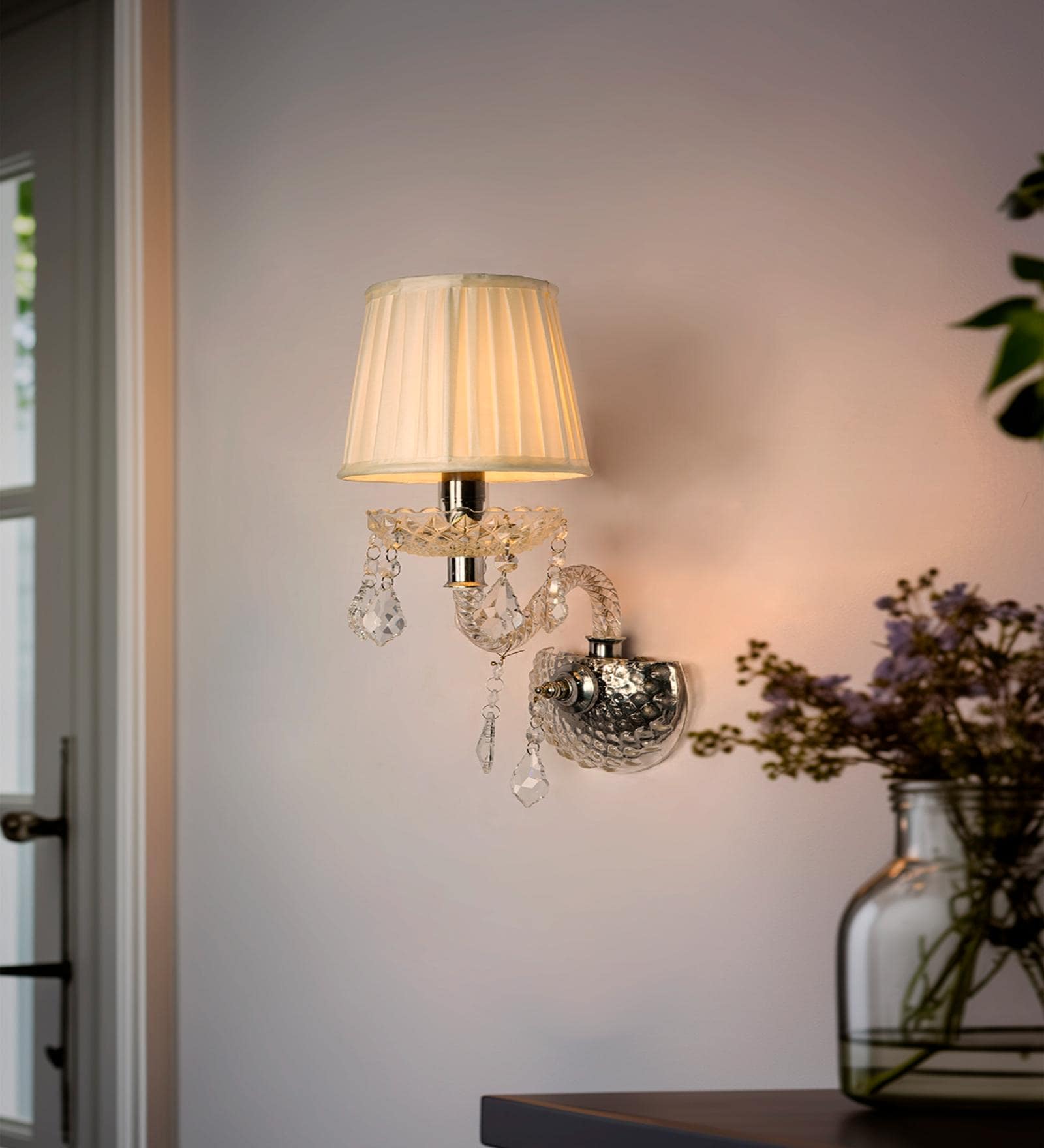 Buy White Glass Uplight Wall Scones at 100% OFF by Fos Lighting | Pepperfry