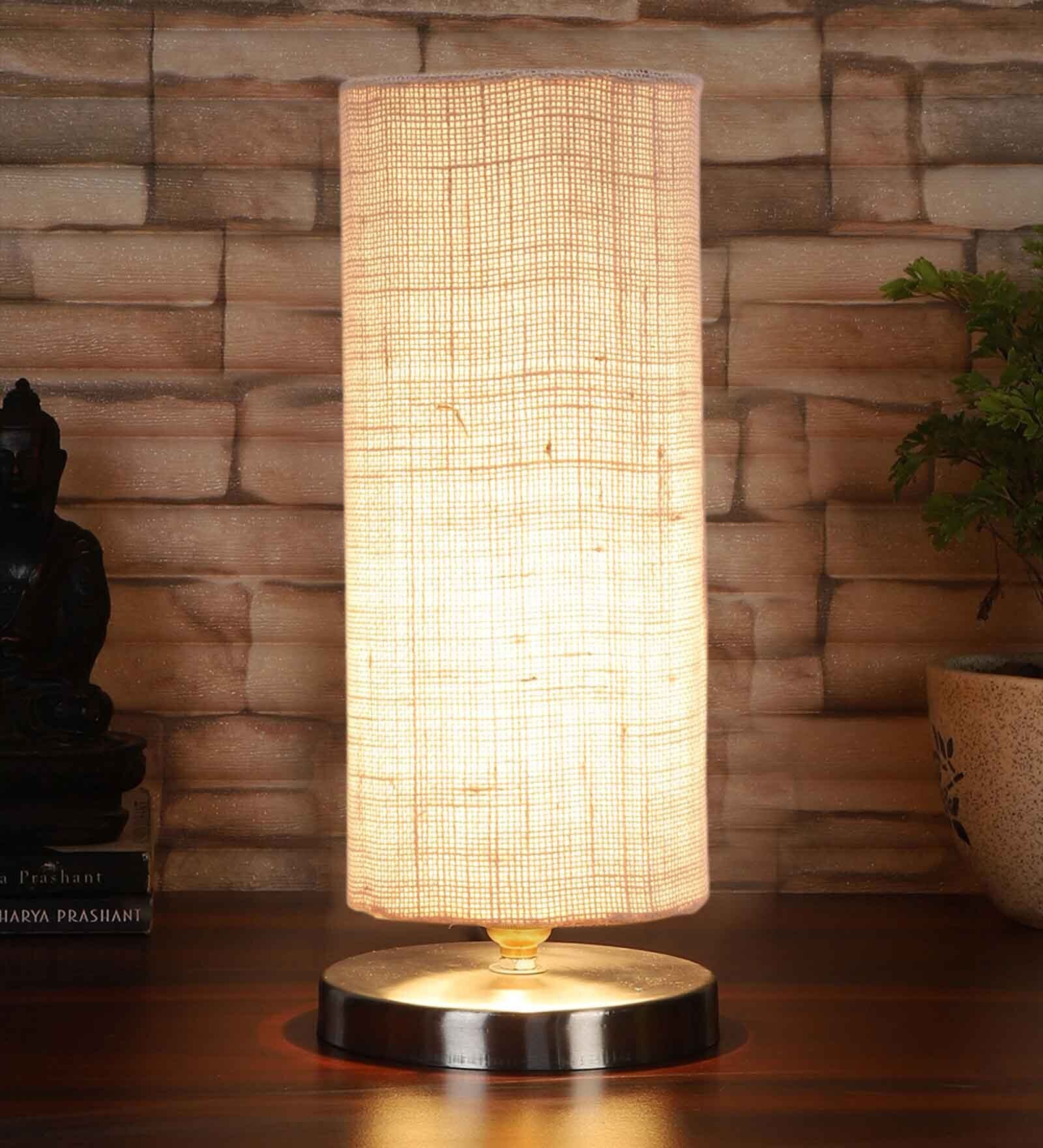 Buy White Jute table lamp with Steel Base -9 at 22% OFF by New Era ...