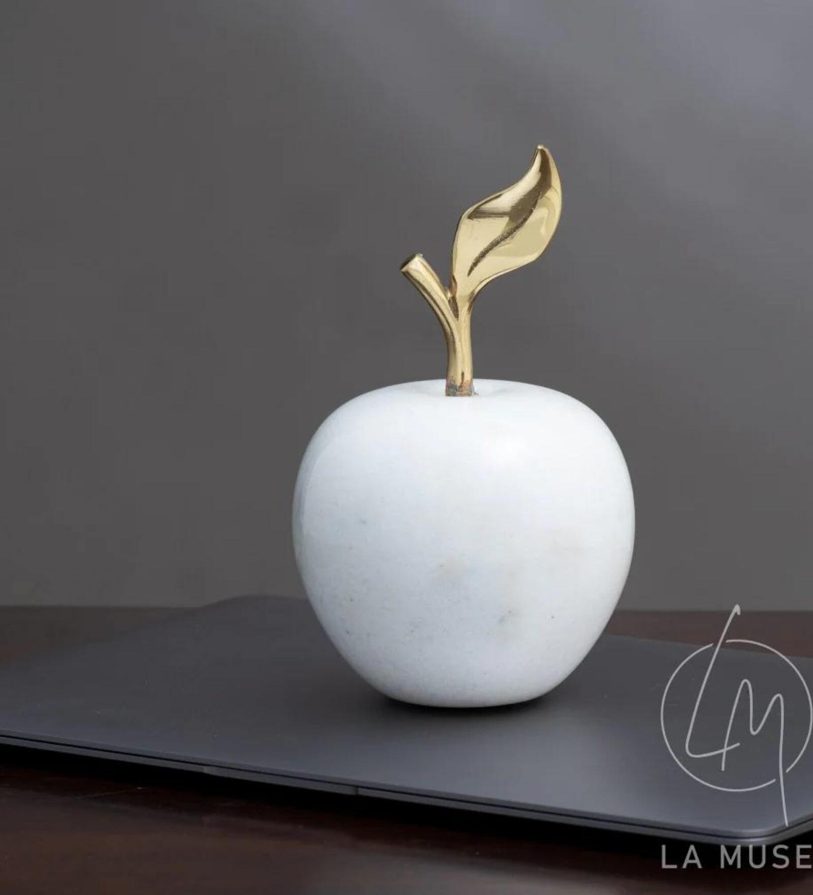 Buy White Marble And Brass Apple of Innovation Showpiece at 17% OFF by ...