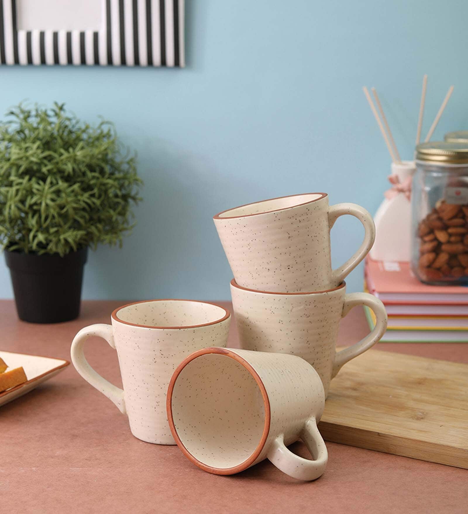 Buy Matt 150ml Cream Ceramic (Set of 4) Coffee Mug at 28% OFF by ...