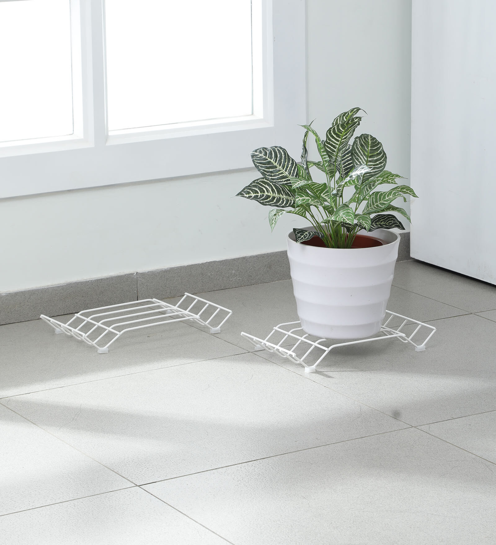 Buy White Metal (Set of 2) Planter Stands by Meshable at 10% OFF by ...