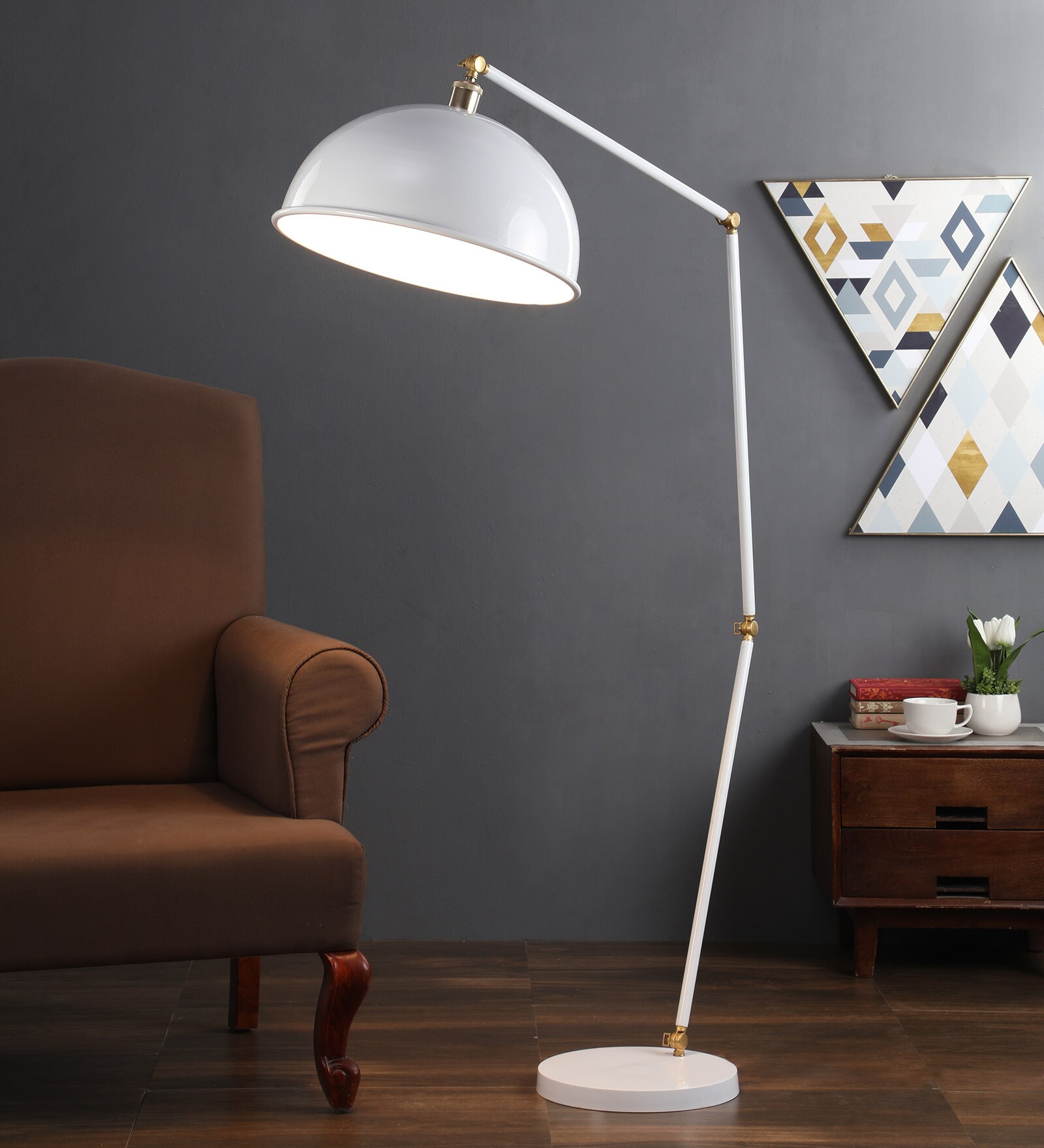 Buy White Metal Shade Floor Lamp with Metal Base by Craftter at 19% OFF ...
