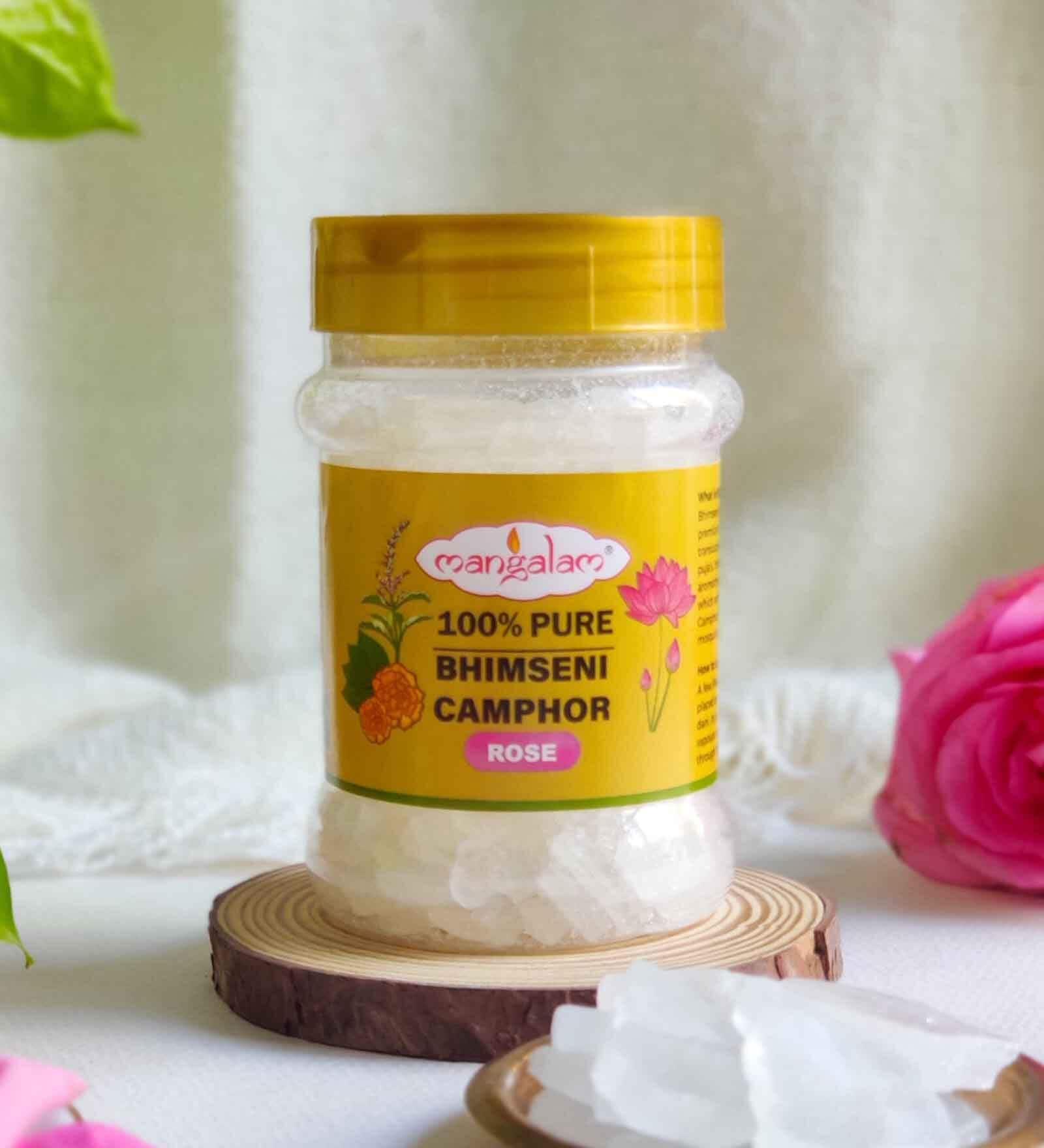 Buy 100 Grams Bhimseni Rose Camphor Jar at 30% OFF by Mangalam | Pepperfry