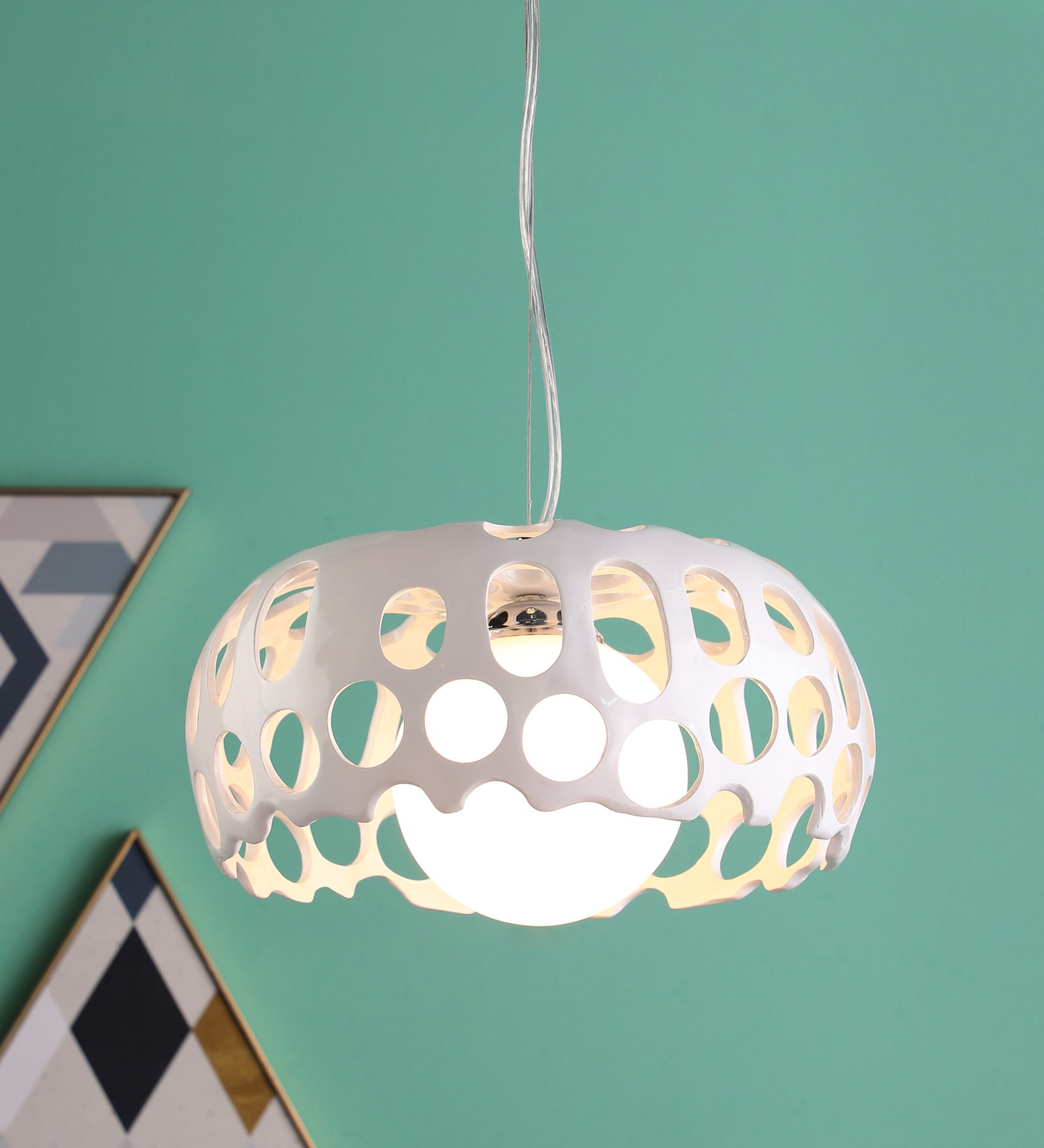 Buy Lavish White Plastic Hanging Light at 42% OFF by Stello | Pepperfry