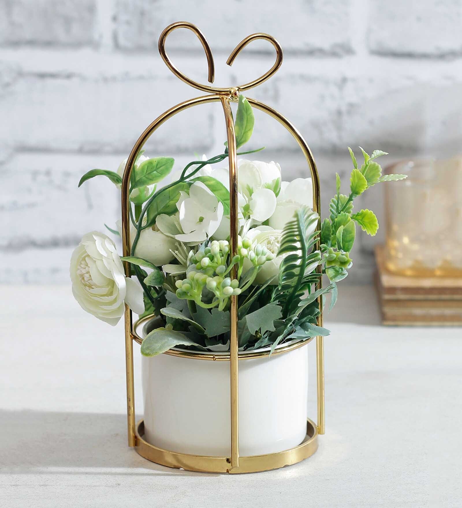 Buy White Polyester Artificial Plant With Pot by Tayhaa at 38% OFF by ...