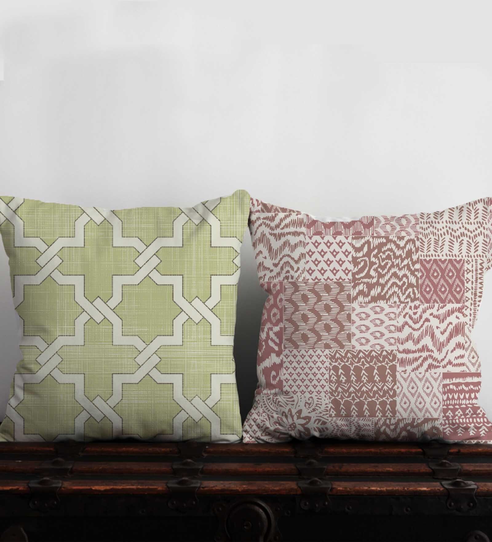 Buy Multicolor Polyester Digital Printed Abstract 16x16 inches 2 pieces ...