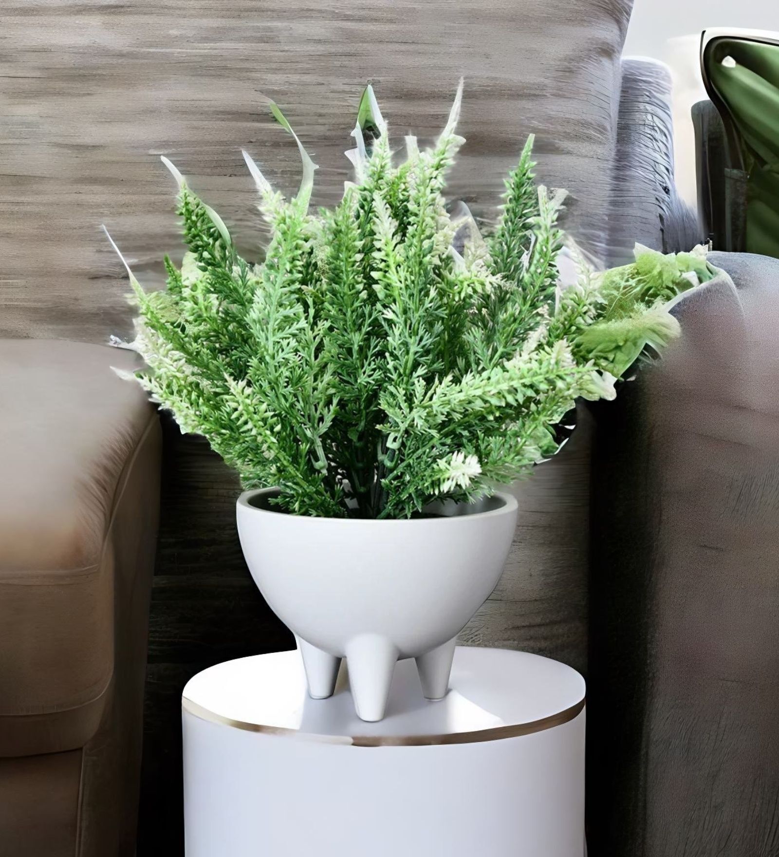 Buy White Polyester Fabric & Iron Round shape Desk Pot By @home at 10% ...