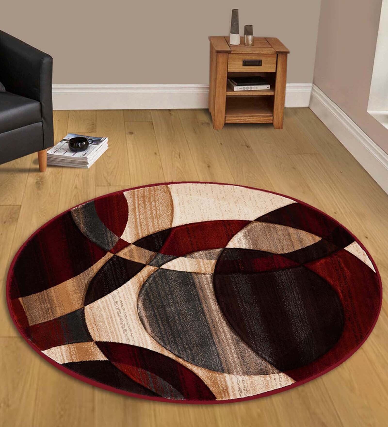 Buy White Polypropylene Abstract 4 x 6 Feet Machine Made Carpet at 50% ...