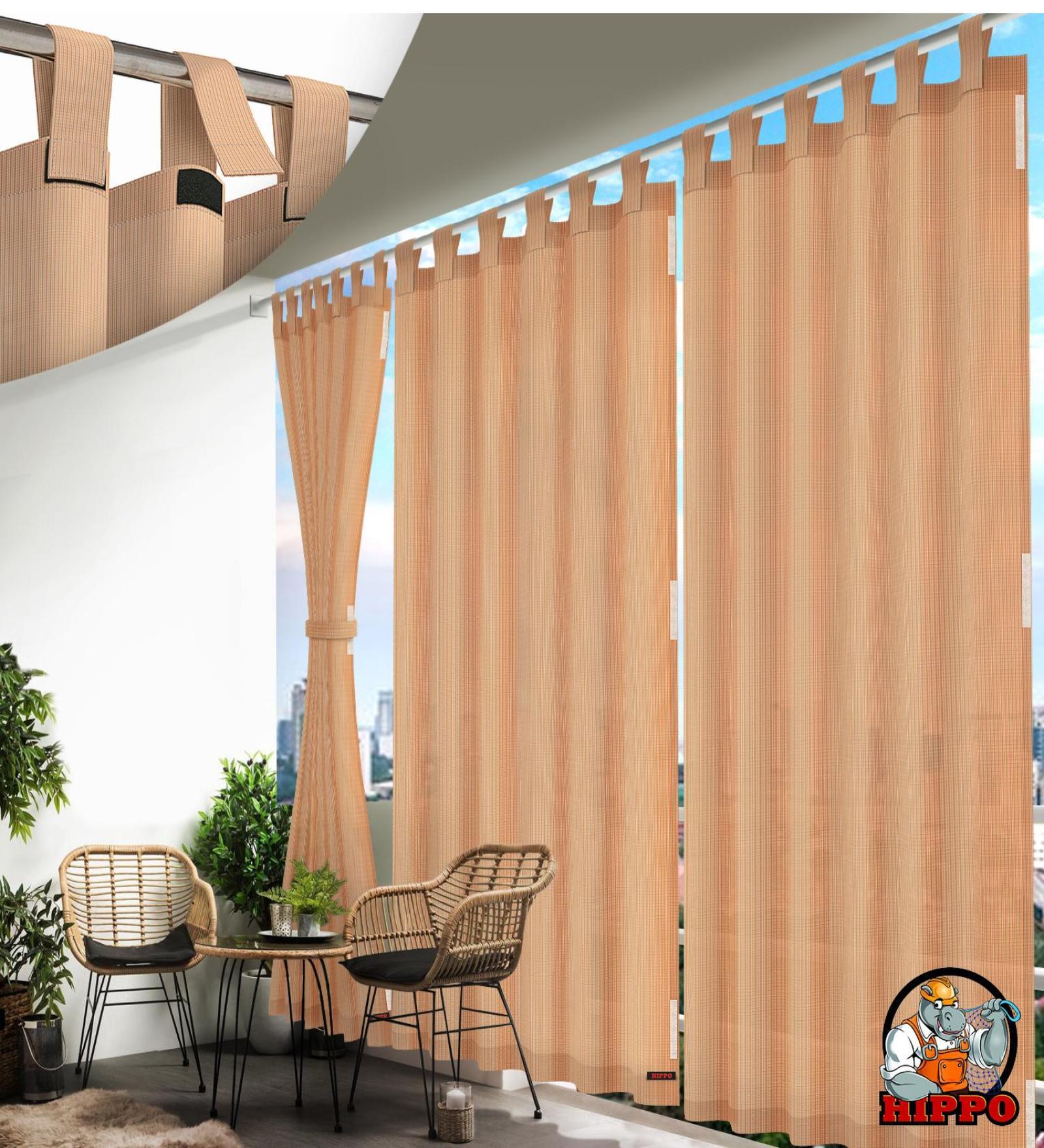 Buy Peach Polypropylene Solid 8ft Semisheer Fabric Loops Door Curtains ...