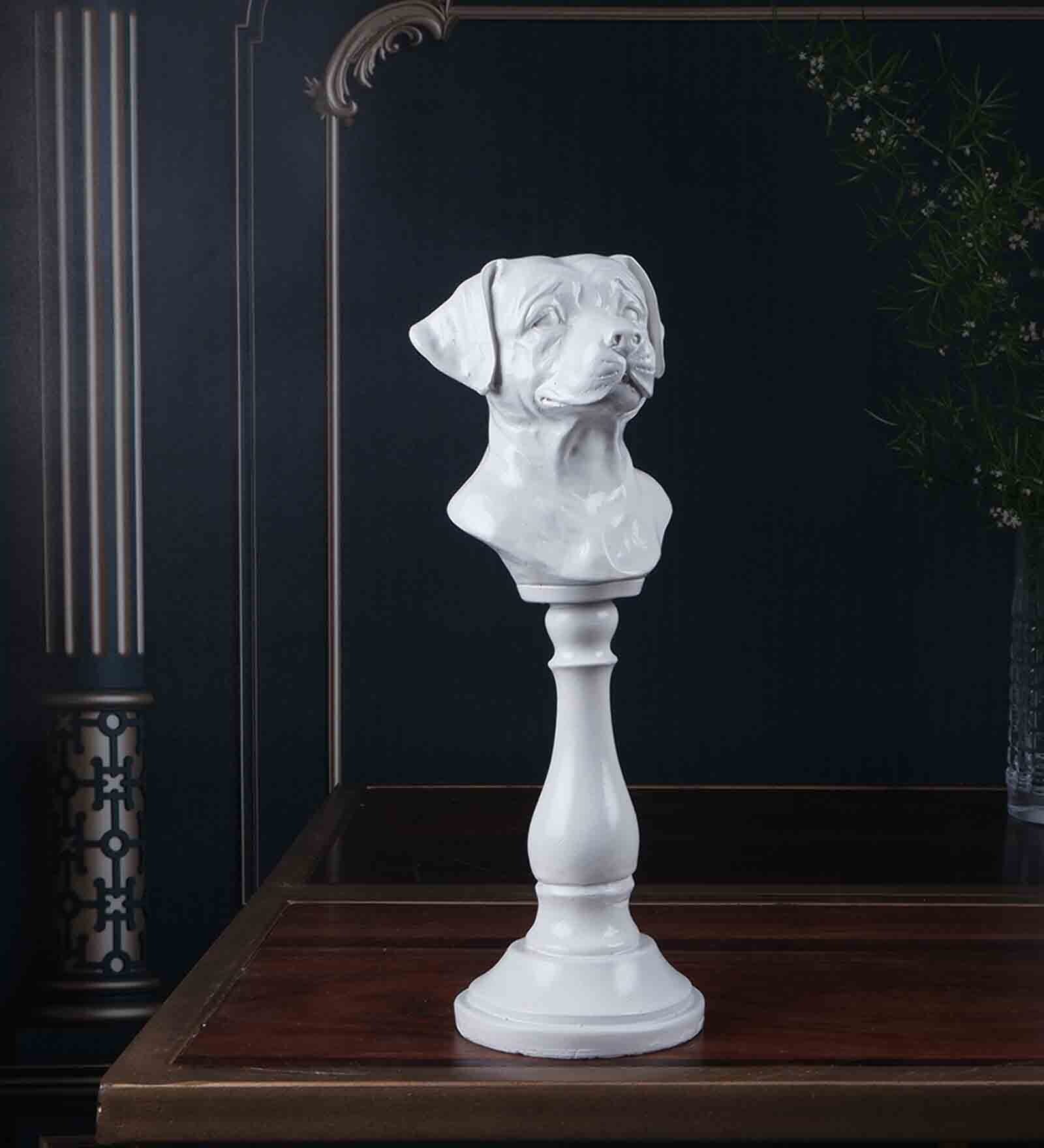 Buy White Polyresin Premium Dog Figurine at 40% OFF by The White Ink ...