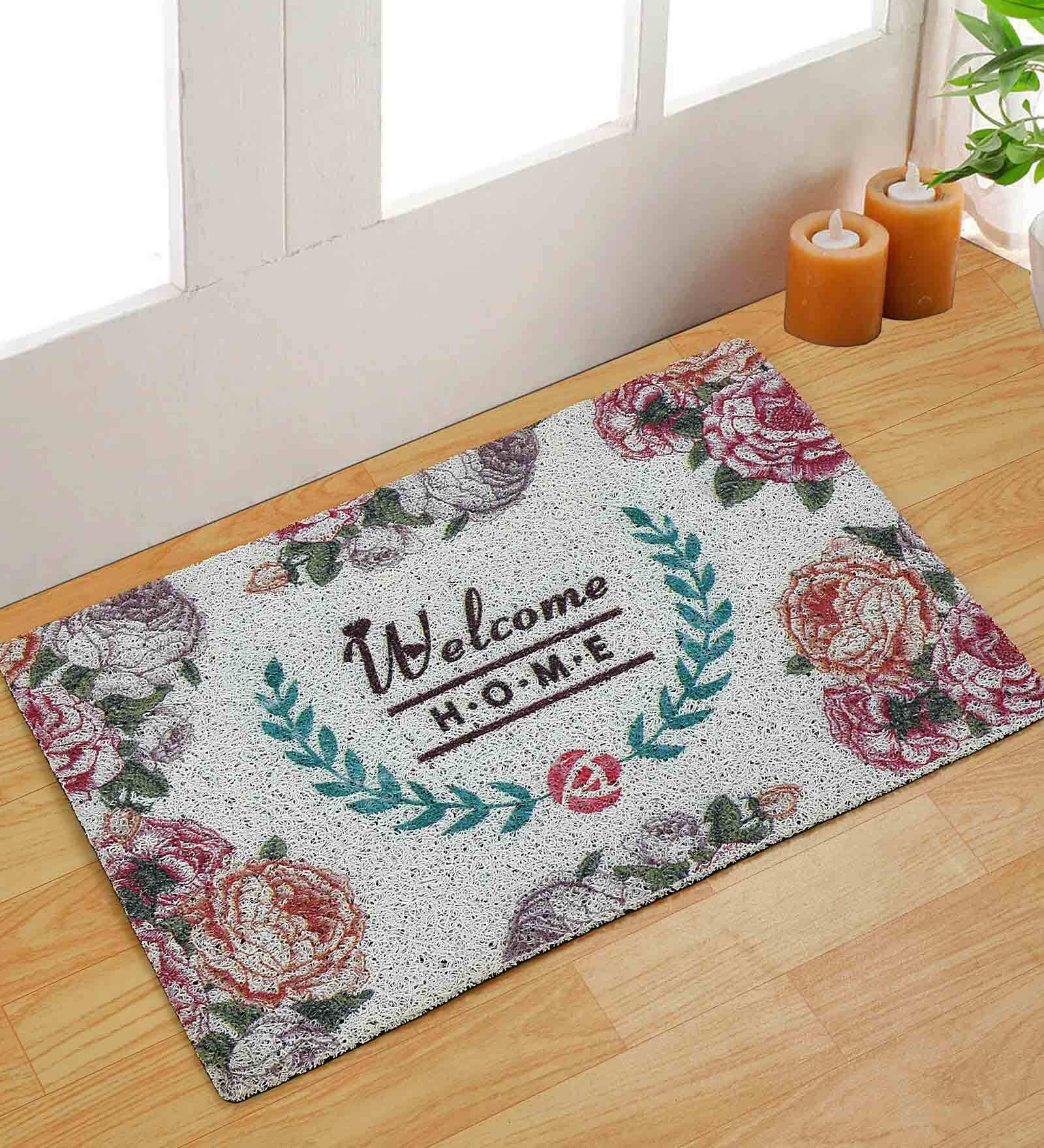 Buy White Rubber Slogan Pattern 23x15 inch AntiSkid Door Mat at 45% OFF ...