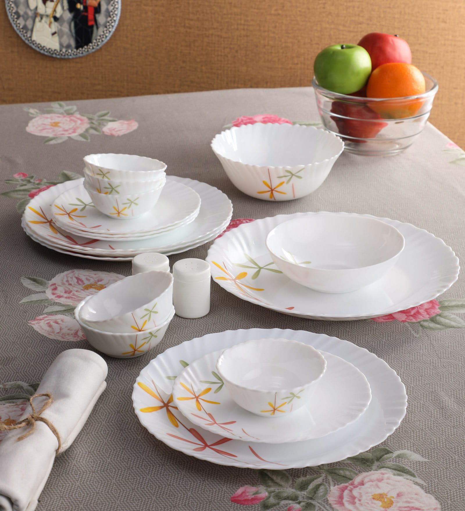 Buy Autumn Flower Opalware Dinner Set - 24 Pieces By La Opala Online ...