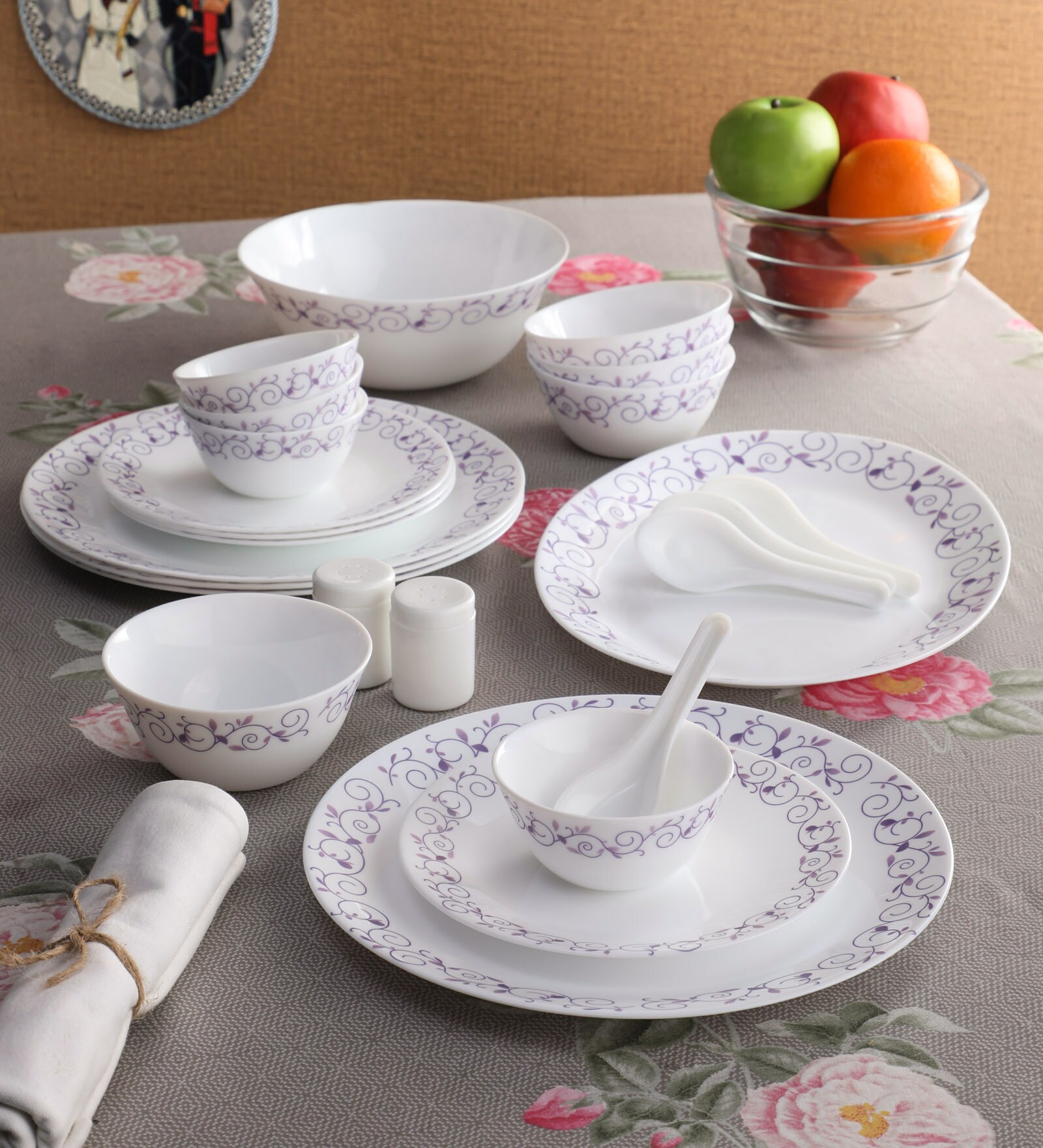 Buy Diva Grace Red Opalware Dinner Set - 33 Pieces at 3% OFF by La ...