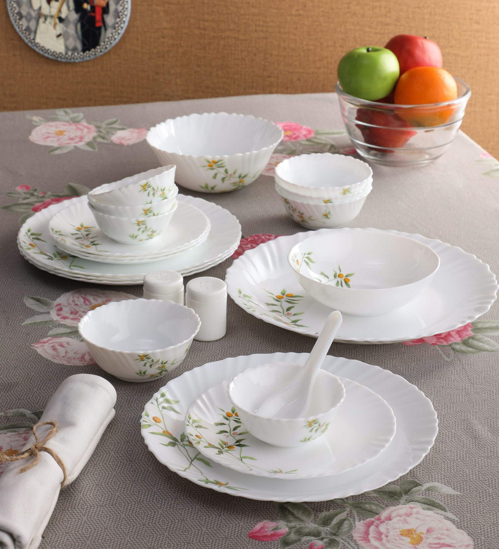 Buy Vivid Green Opalware Dinner Set - 36 Pieces By La Opala Online ...