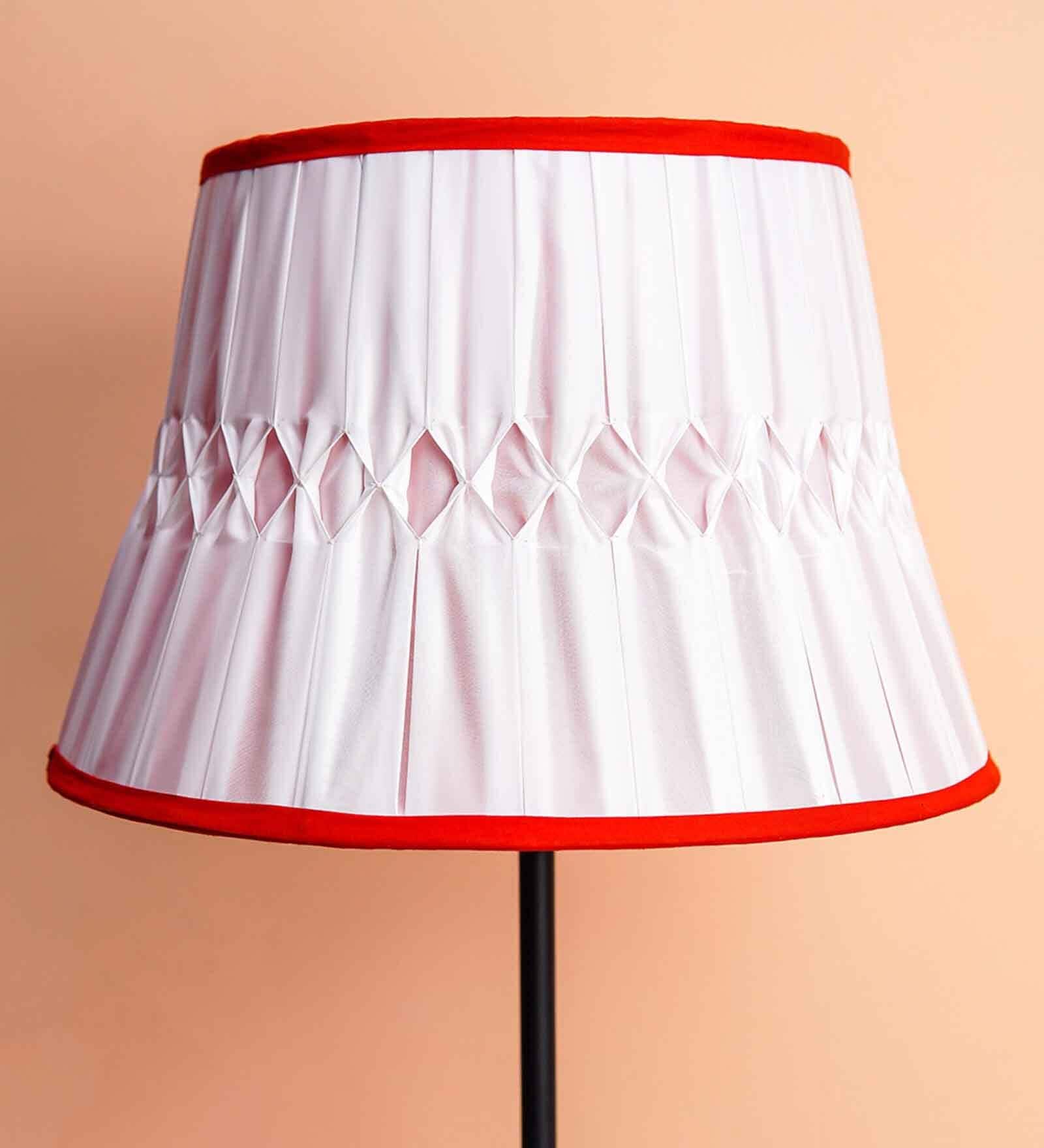 Buy Fabricio White Silk Pleated Lampshade at 52% OFF by PineCraft ...
