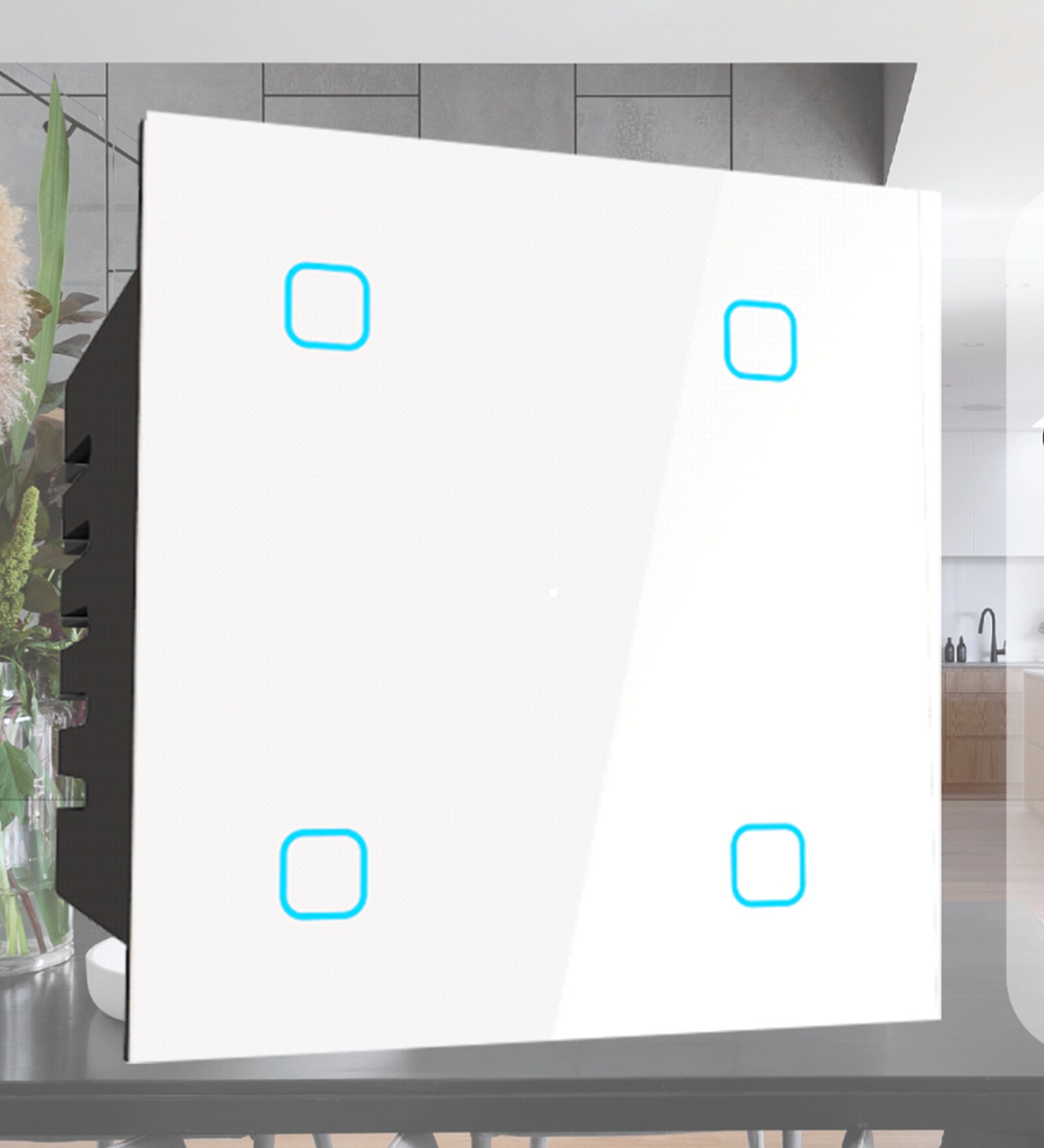 Buy White Smart Touch Switch 4 Gang By Kamonk Online - Smart Bulbs ...