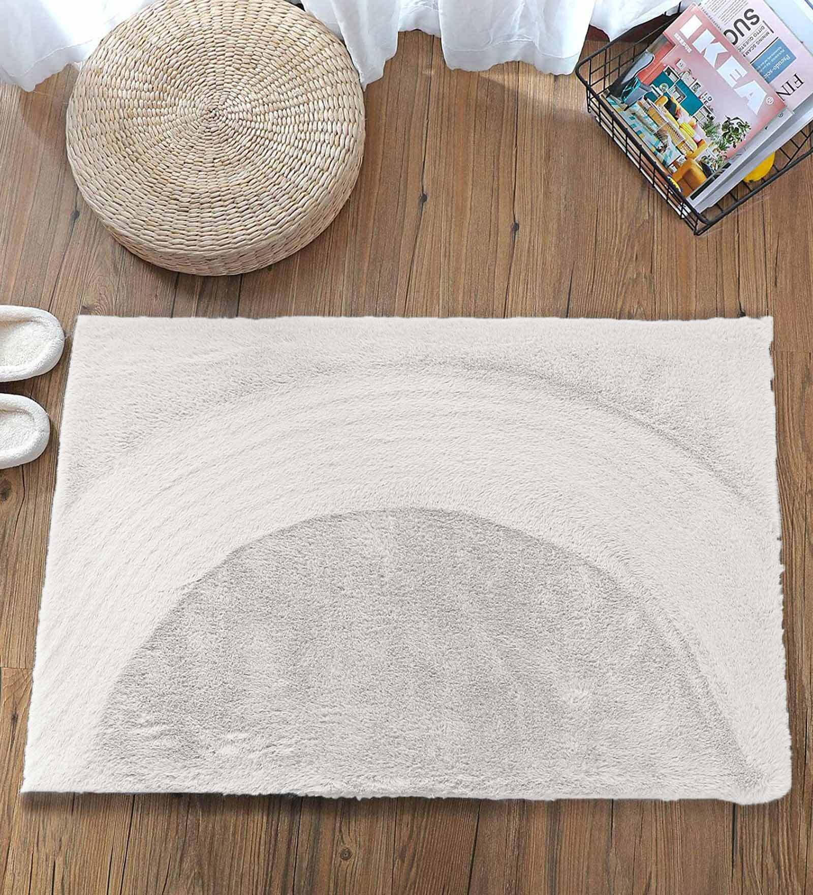 Buy White Solid Polyester 24x16 Inches AntiSkid Bath Mat at 68% OFF by ...