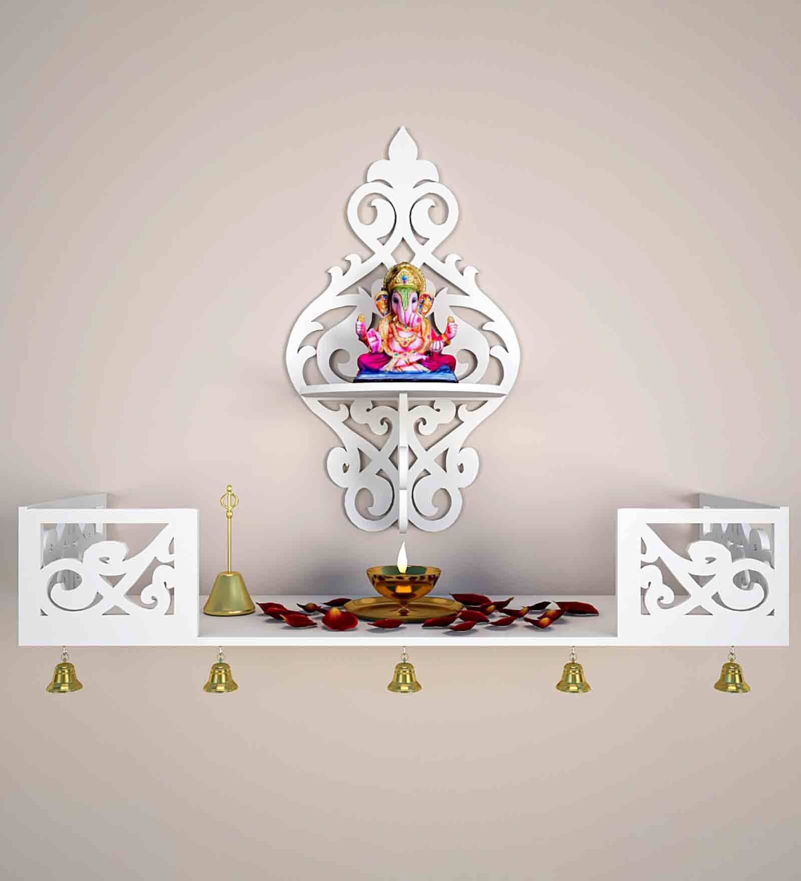 Buy White Engineered Wood Pooja Shelve at 21% OFF by WallMantra | Pepperfry