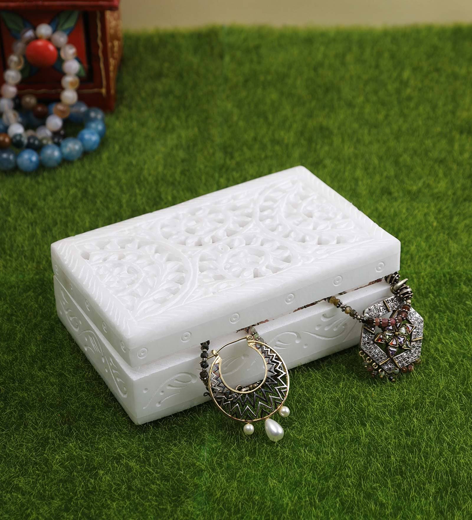 Buy White Soapstone Stone Storage Jewellery Organiser at 41% OFF by ...