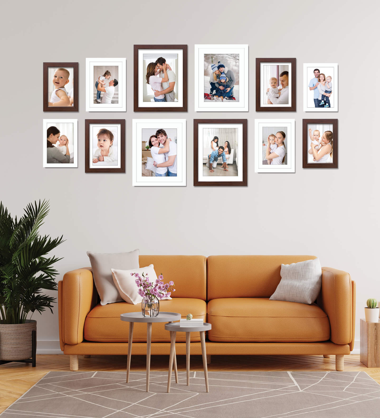 Buy Pack of 12 White & Brown Synthetic Wood-Collage Photo Frames at 13% ...
