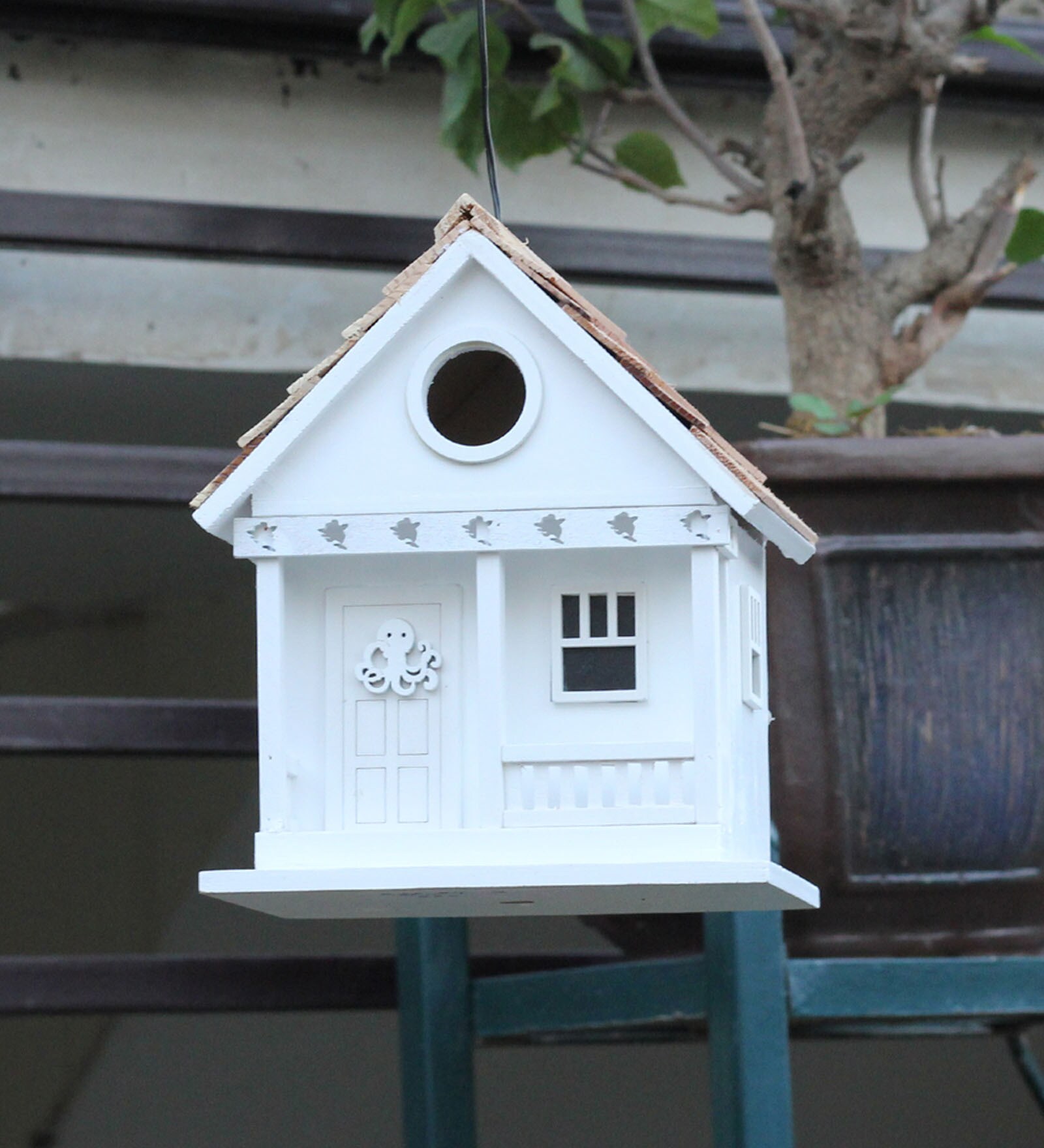 Buy White Wood Decorative Designer Bird House by Tayhaa at 20% OFF by ...