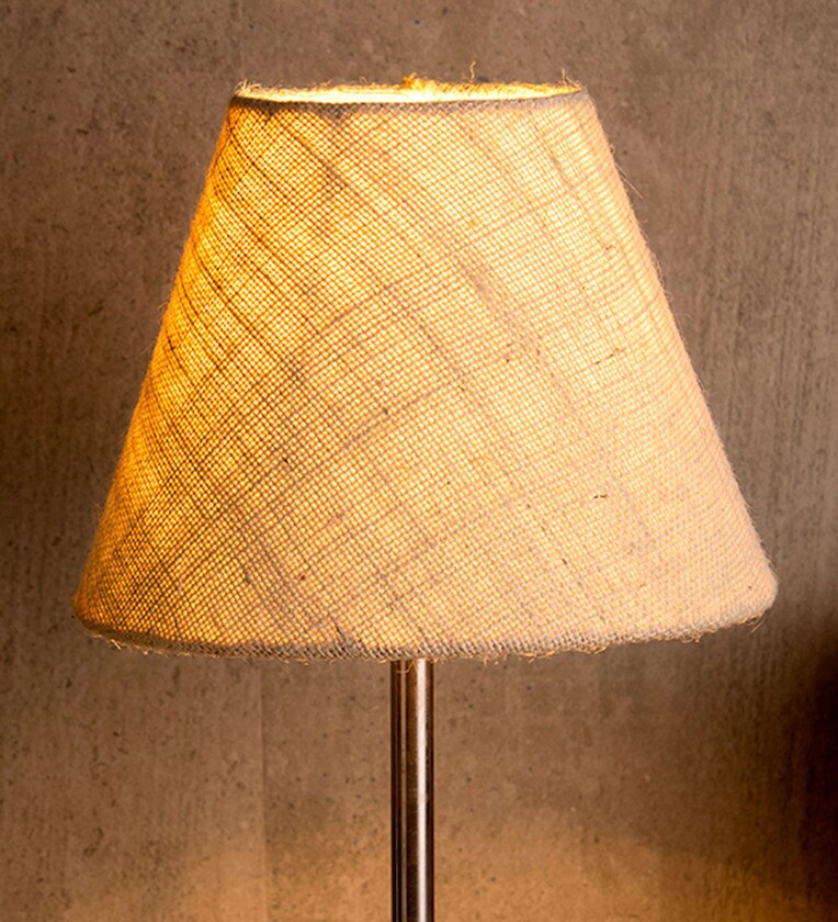 Buy White Color Jute Fabric Taper Shape Table Lamp Shade by Green ...