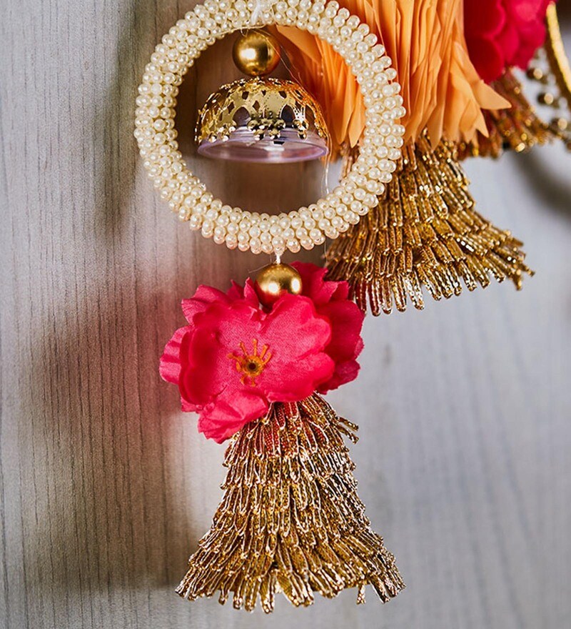 Buy White Decorative Flower And Pearls Toran By Swastik Pooja Online ...