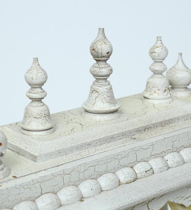 Buy White Sheesham Wood & MDF Pooja Mandir Without Door By D Dass ...