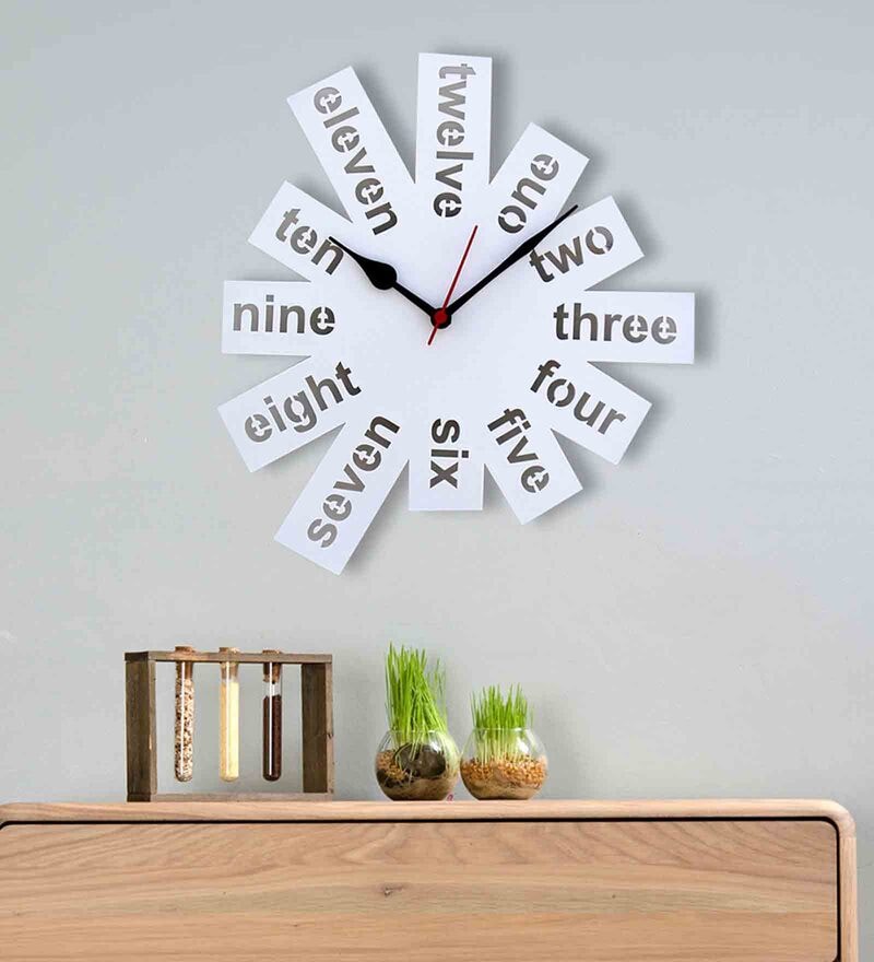 Buy White MDF 12in Wall Clock By Craftter Online - Modern Wall Clocks ...
