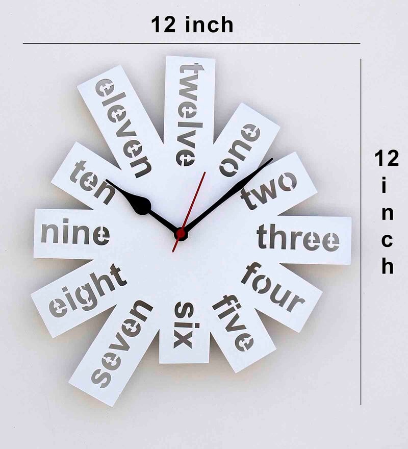 Buy White MDF 12in Wall Clock By Craftter Online - Modern Wall Clocks ...
