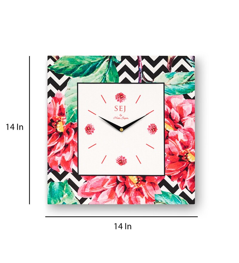 Buy White MDF Framed Analog Wall Clock by SEJ by Nisha Gupta Online ...