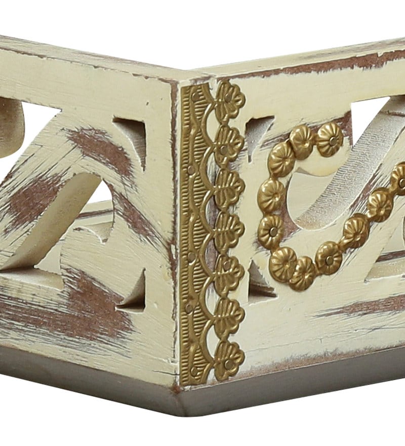 Buy White Pine Wood Pooja Mandir Without Door By D Dass Online - Pooja ...