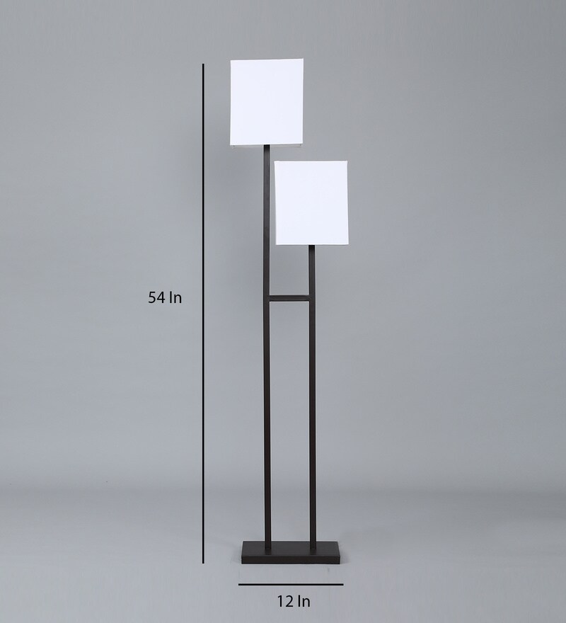Buy White Fabric Shade Novelty Floor Lamp With Metal Base By Sapphire ...