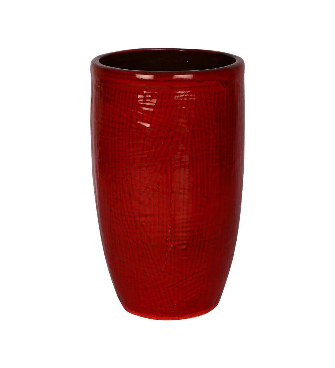 Buy Wine Ceramic Flower Vase Shape Flower Pot by Justoriginals Online ...