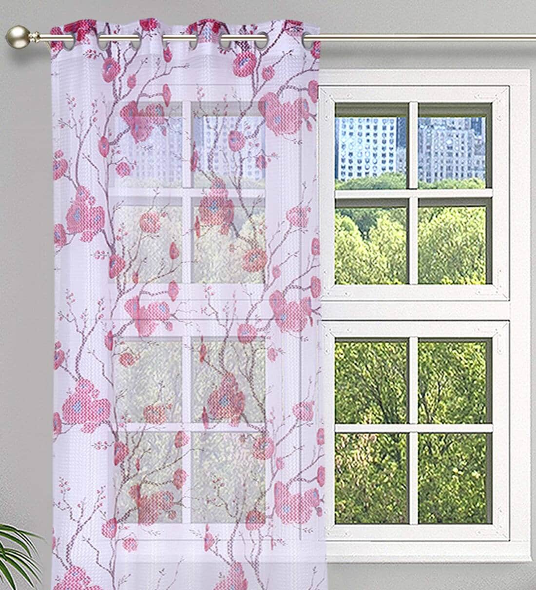 Buy White Tissue Semisheer 5 Feet Eyelet Curtain (Set of 2) by The ...