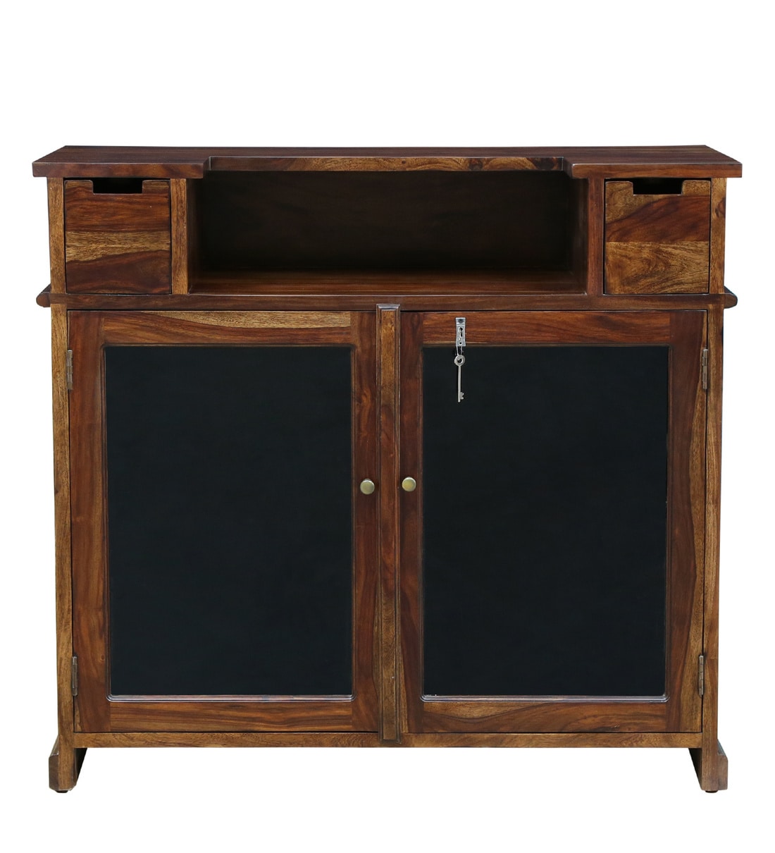 Buy Winslow Sheesham Wood Bar Cabinet In Provincial Teak Finish By ...