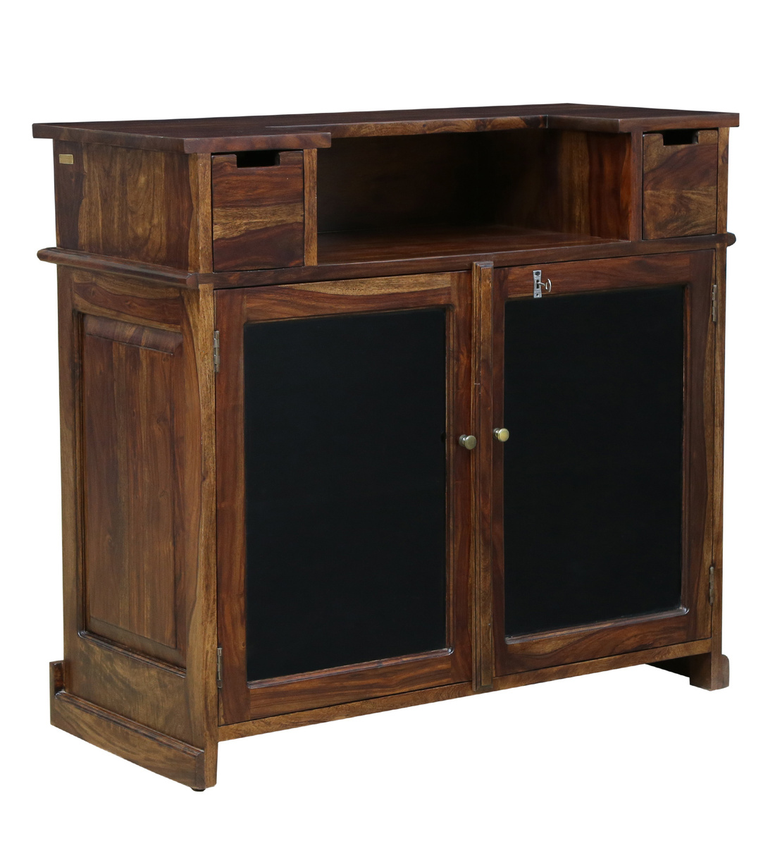 Buy Winslow Sheesham Wood Bar Cabinet In Provincial Teak Finish By ...