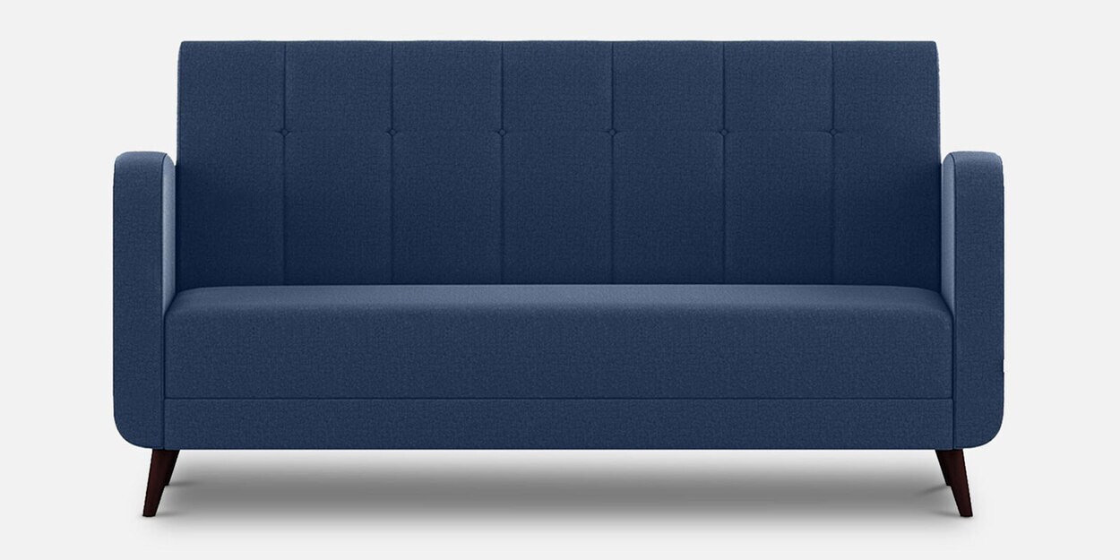 Buy Wiki Velvet 3 Seater Sofa in Imperial Blue Colour Online - Mid ...